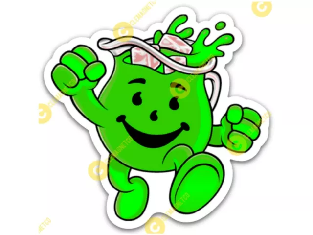 Kool Aid Man Lime Green Sticker - Oh Yeah Skateboard Surfboard Sticker ...