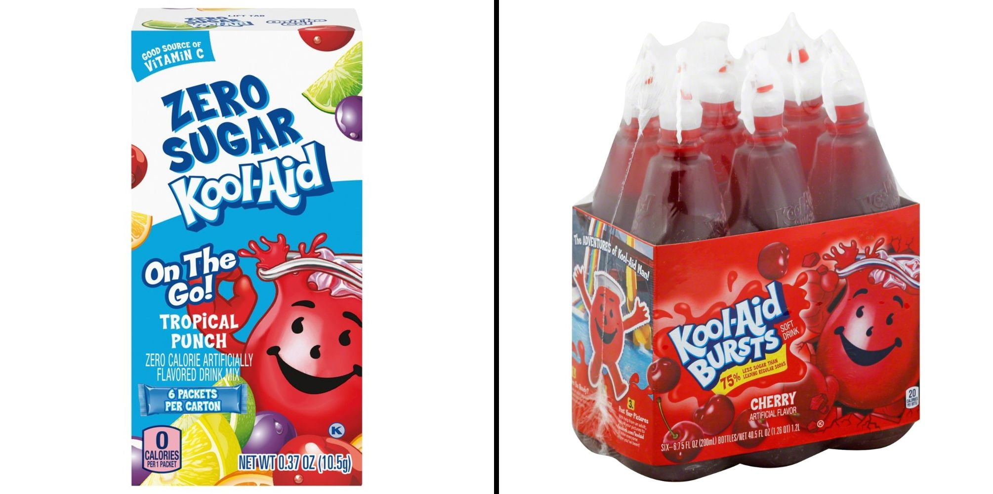 Kool-Aid On The Go! Zero Sugar Tropical Punch 6 ct & Kool-Aid Bursts ...