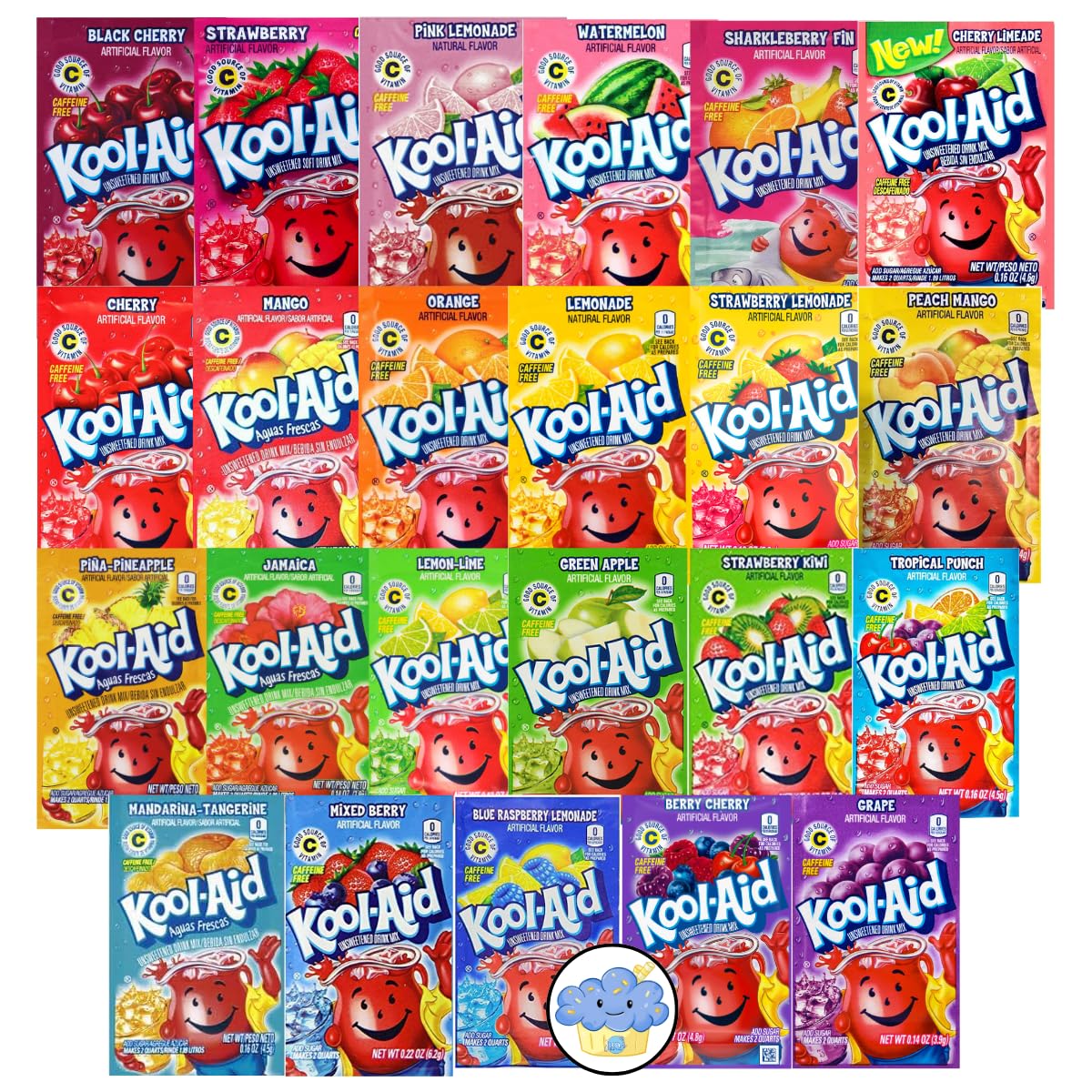 Kool Aid Packets Ultimate Variety Bundle - All 23 Flavors - Unsweetened ...