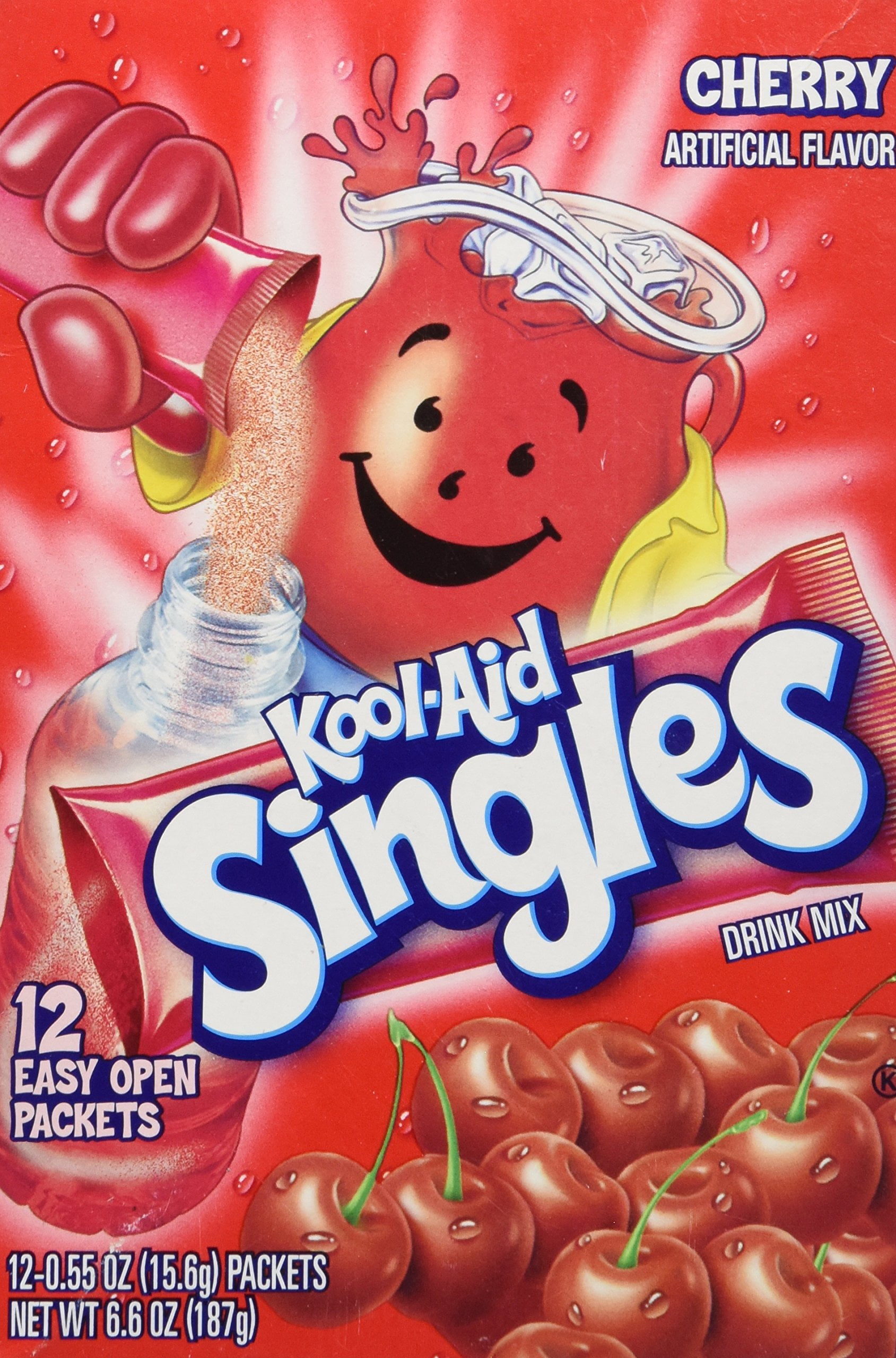 Kool-Aid Singles Cherry, 16.9-Ounce Bottles, 12 Powder Packets, Kosher ...