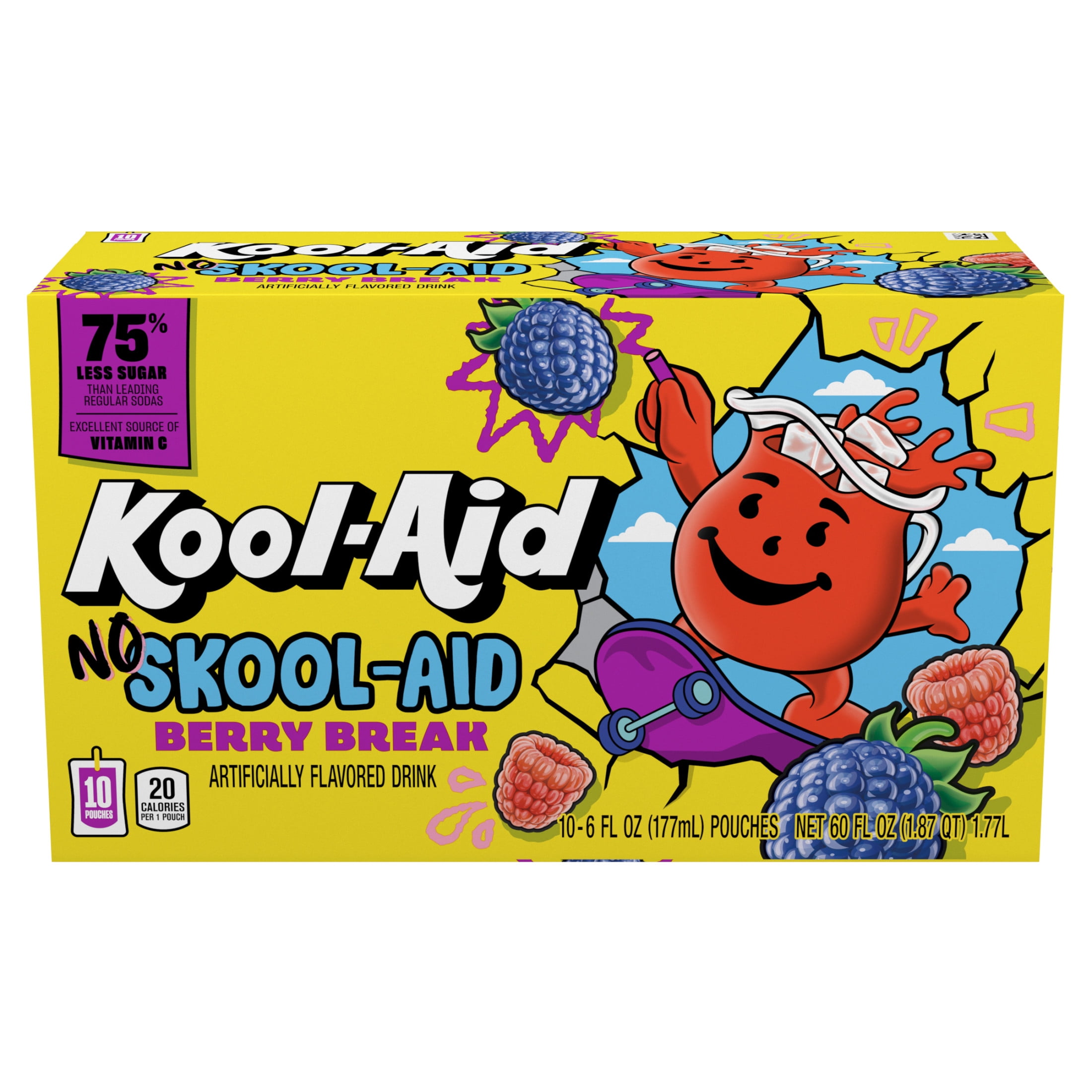 Kool-Aid No Skool-Aid Berry Break Artificially Flavored Drink, 10 Ct ...