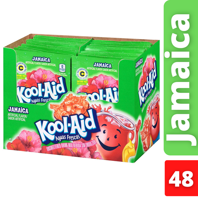 Kool-Aid Jamaica Unsweetened Beverage Mix, Caffeine Free, Vitamin C ...