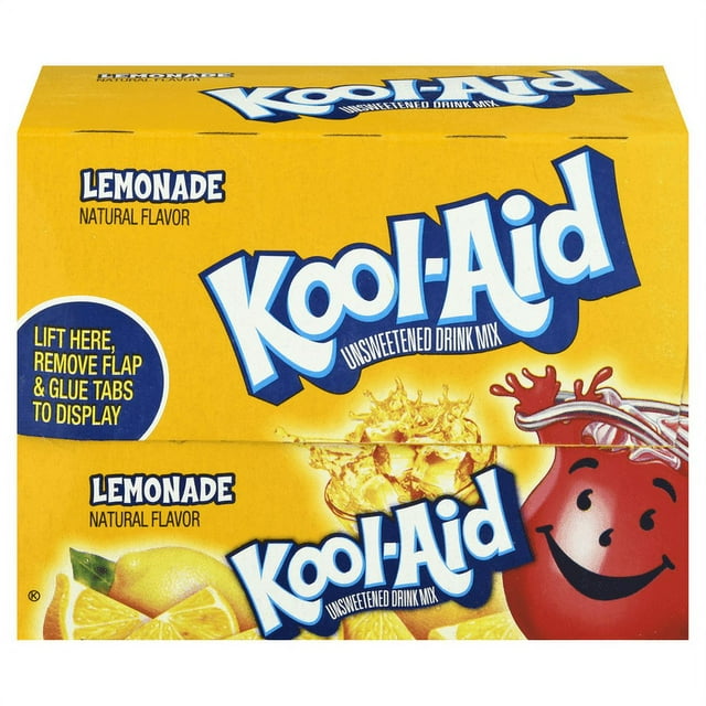 Kool-Aid Lemonade Soft Drink Mix, Unsweetened, Caffeine Free, 0.23 OZ ...