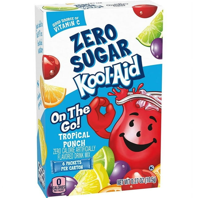 Kool-Aid Zero Sugar Tropical Punch Powdered Drink Mix On-The-Go w ...