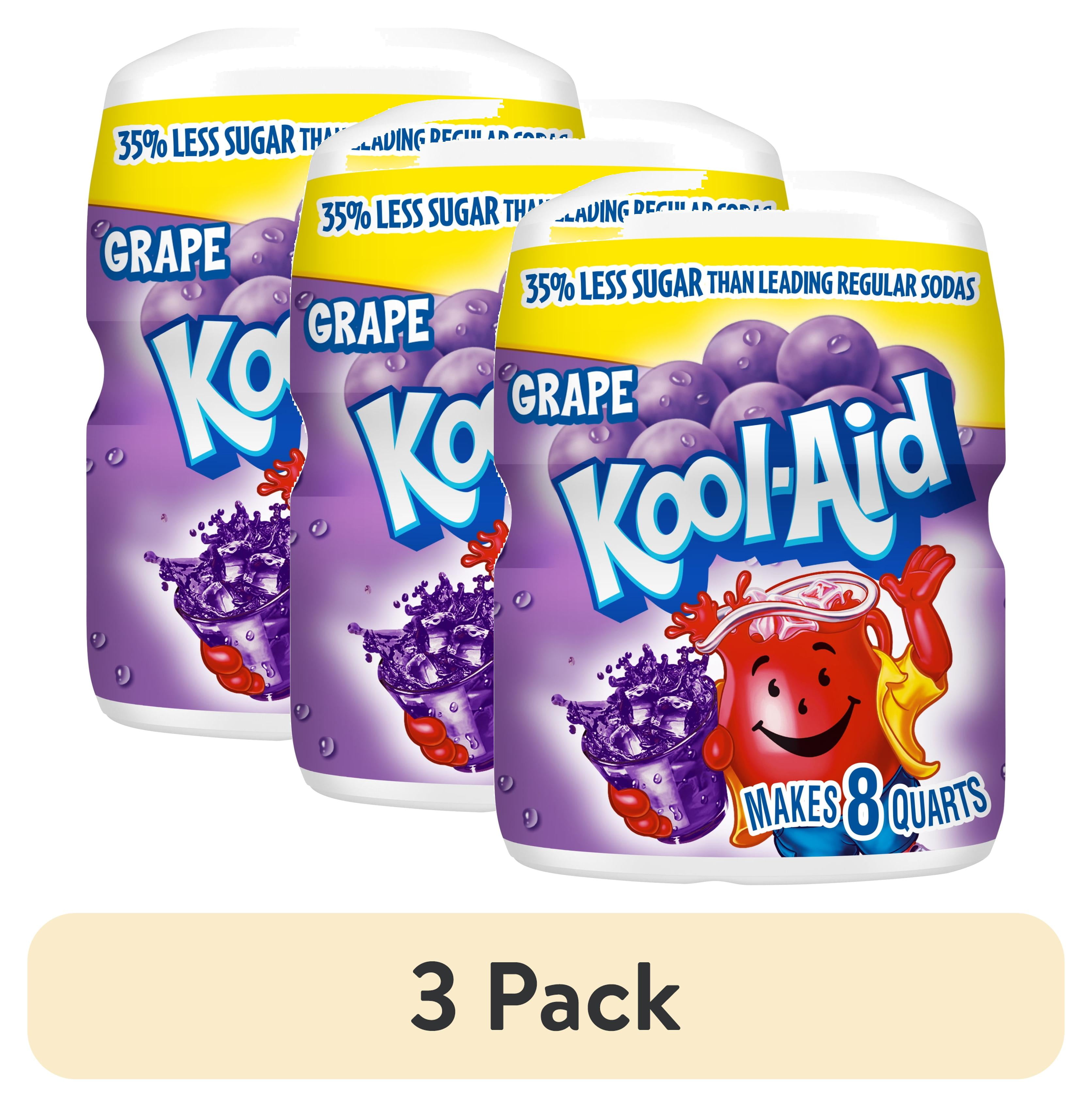 (3 pack) Kool-Aid Sugar-Sweetened Grape Artificially Flavored Powdered ...