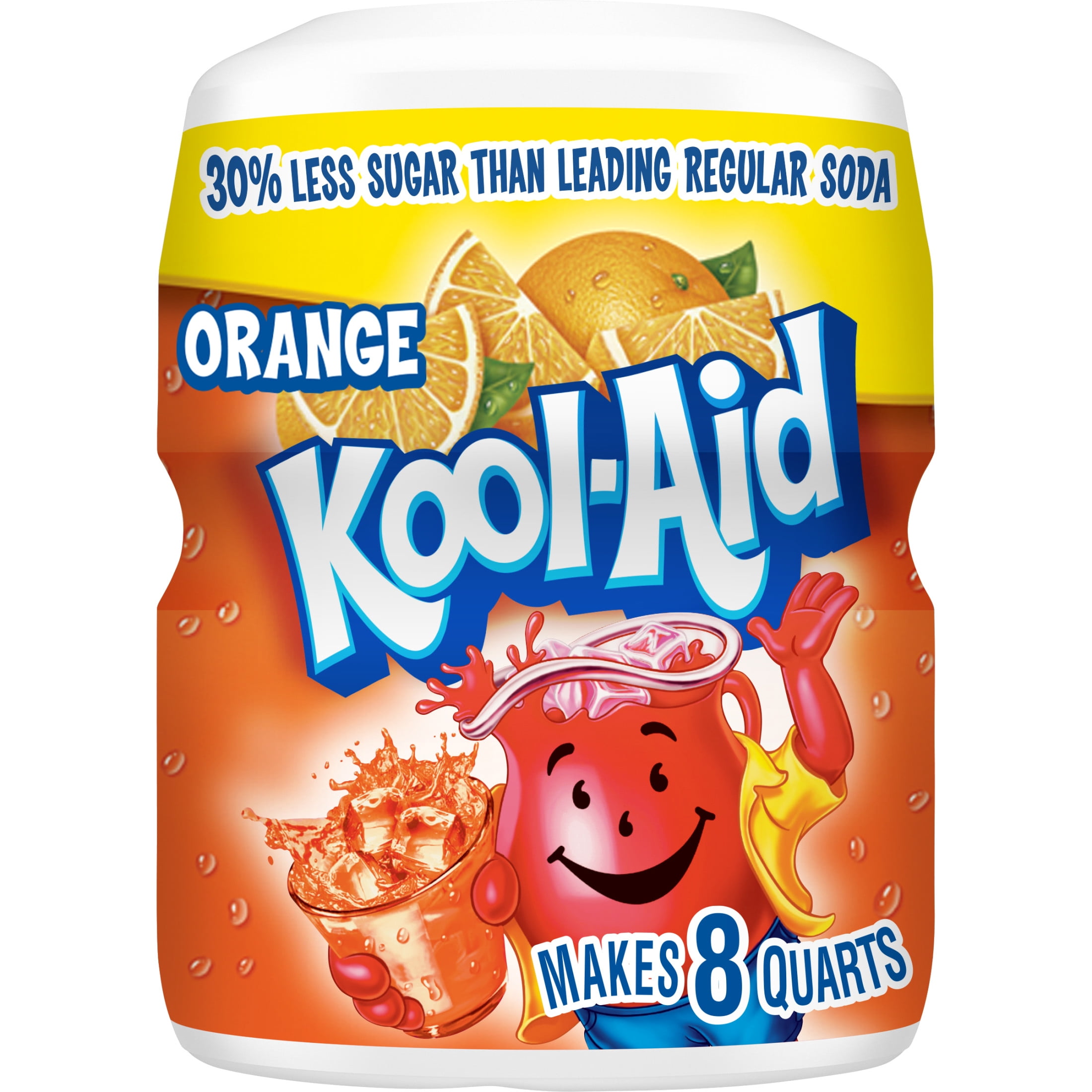 Kool-Aid Orange Flavor Powdered Soft Drink Mix, Sugar-Sweetened, 19 oz ...