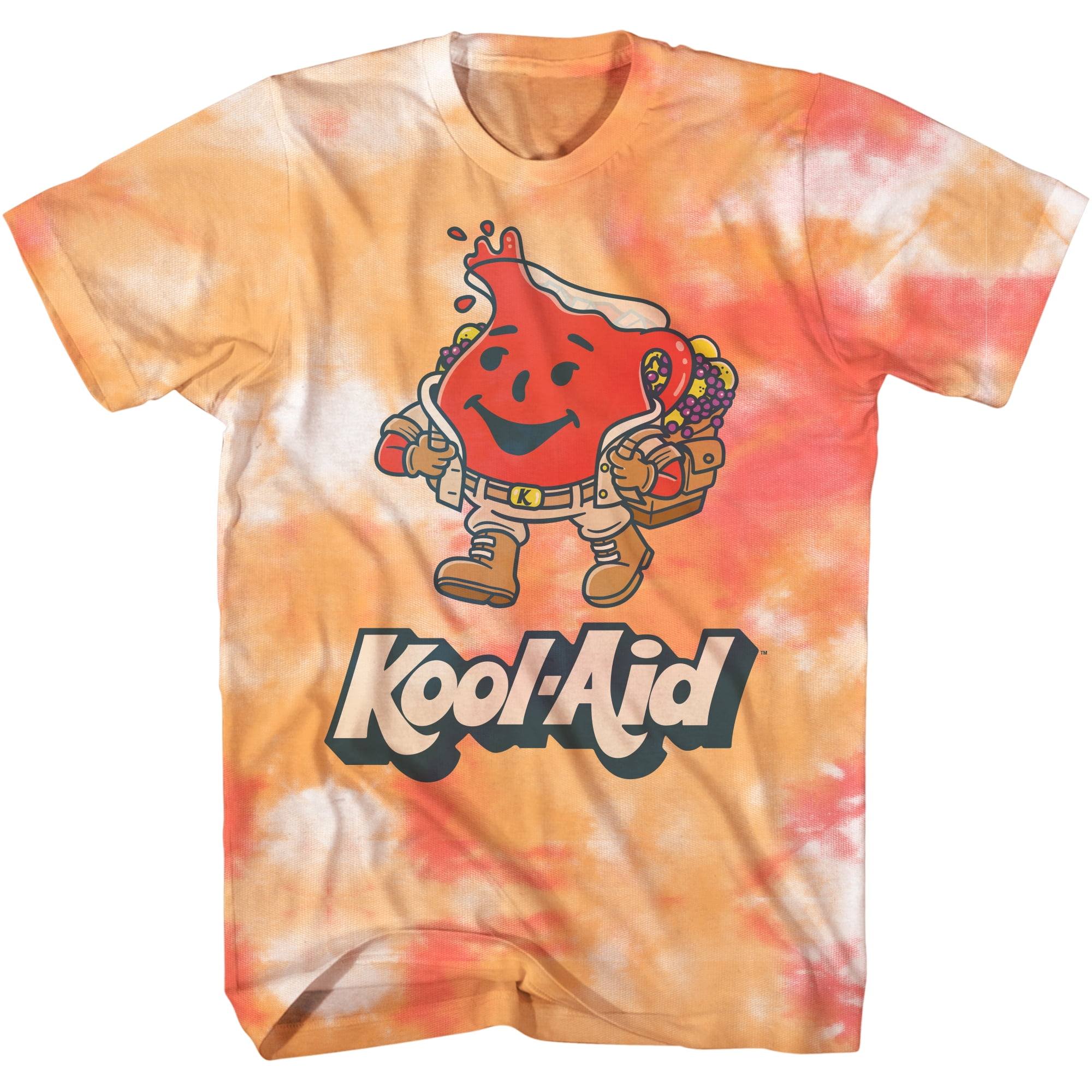 Kool-Aid Punch Men's T-Shirt Tie Dye Trek Orange/Red Genuine Merch Tee (Medium, Orange/Red Tie ...