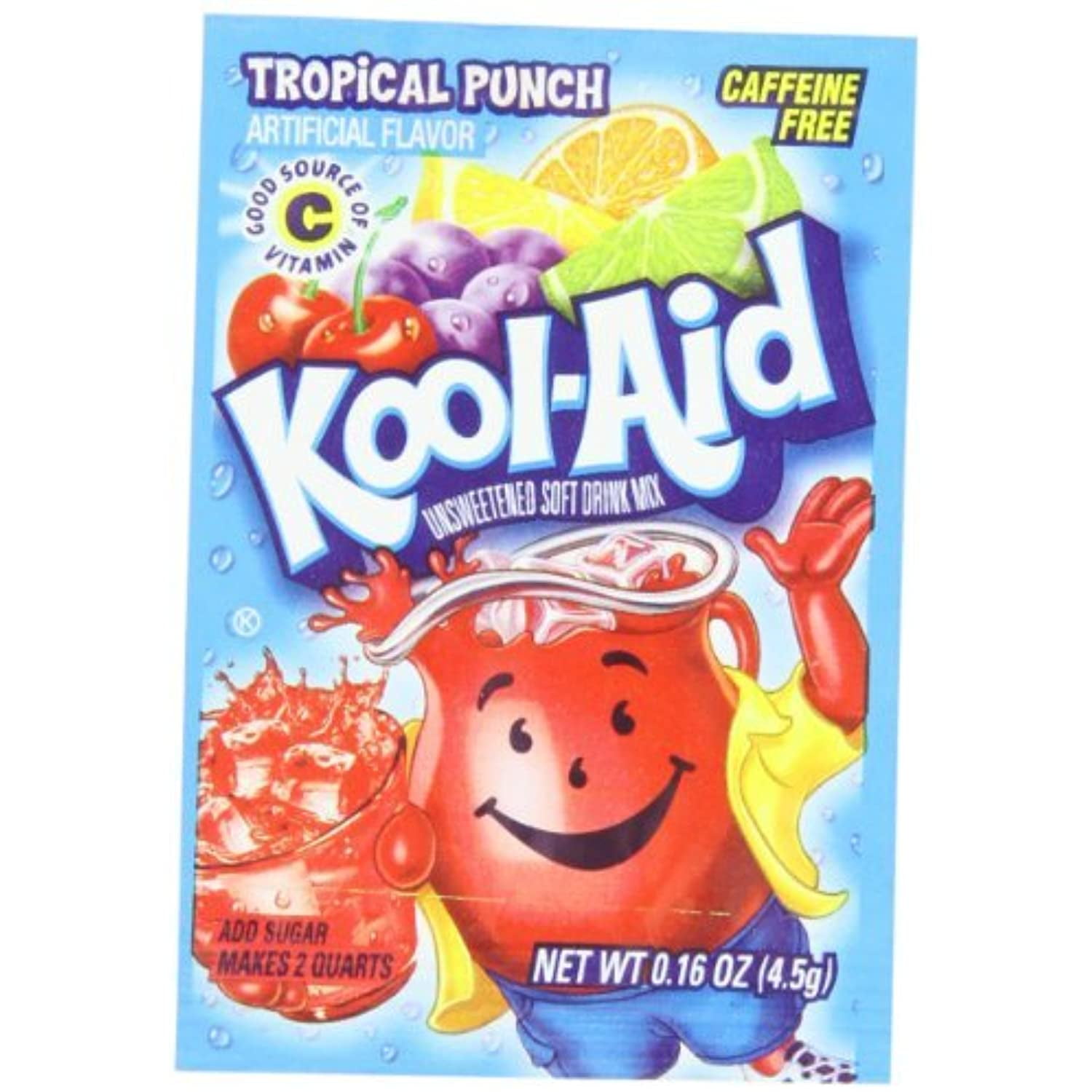 Kool-Aid Tropical Punch Unsweetened Soft Drink Mix, 0.16-Ounce Packets ...