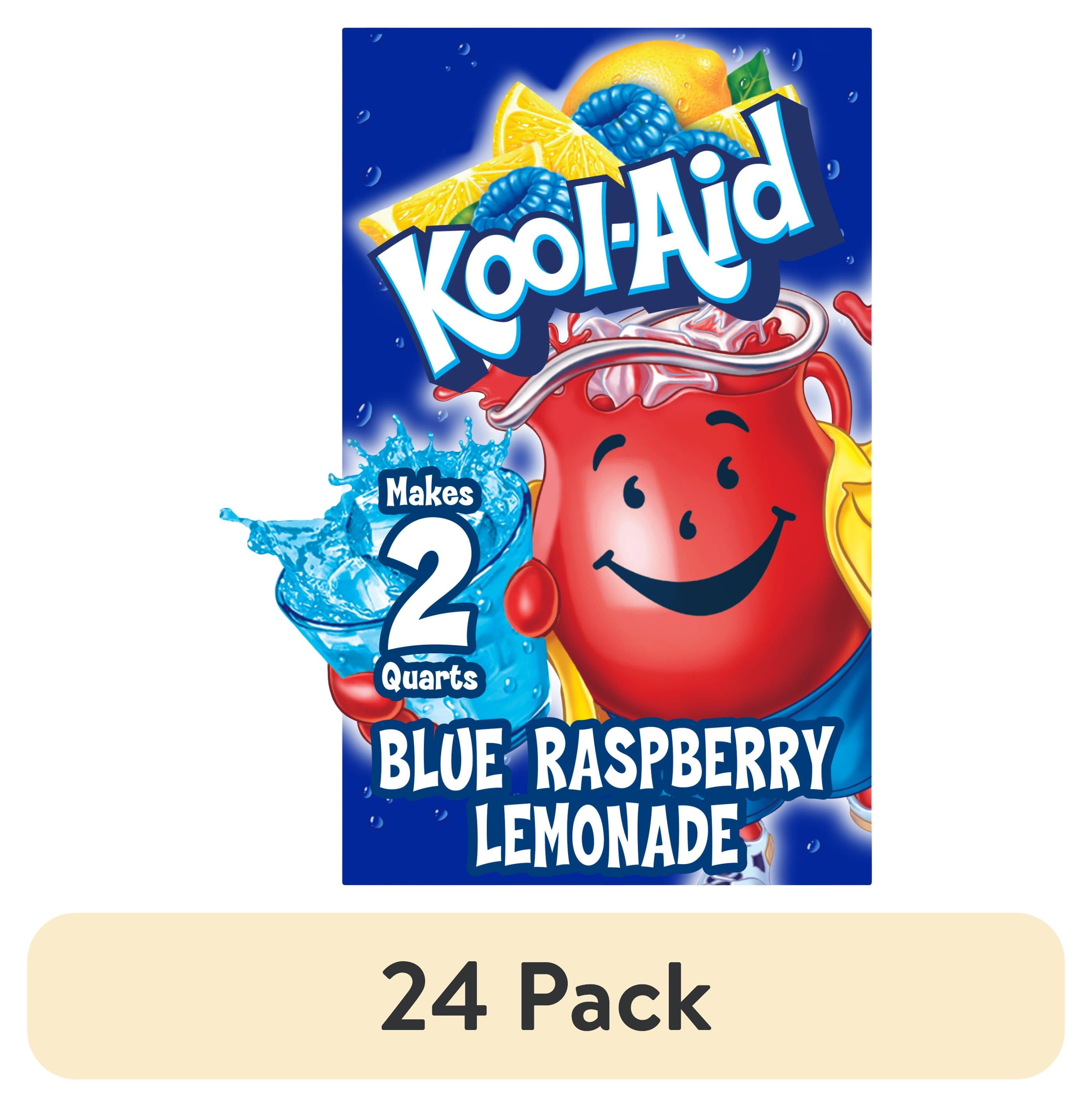 (24 pack) Kool-Aid Unsweetened Blue Raspberry Lemonade Artificially ...
