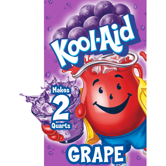 Kool-Aid Grape Flavored Unsweetened Powdered Drink Mix, 0.14 oz ...