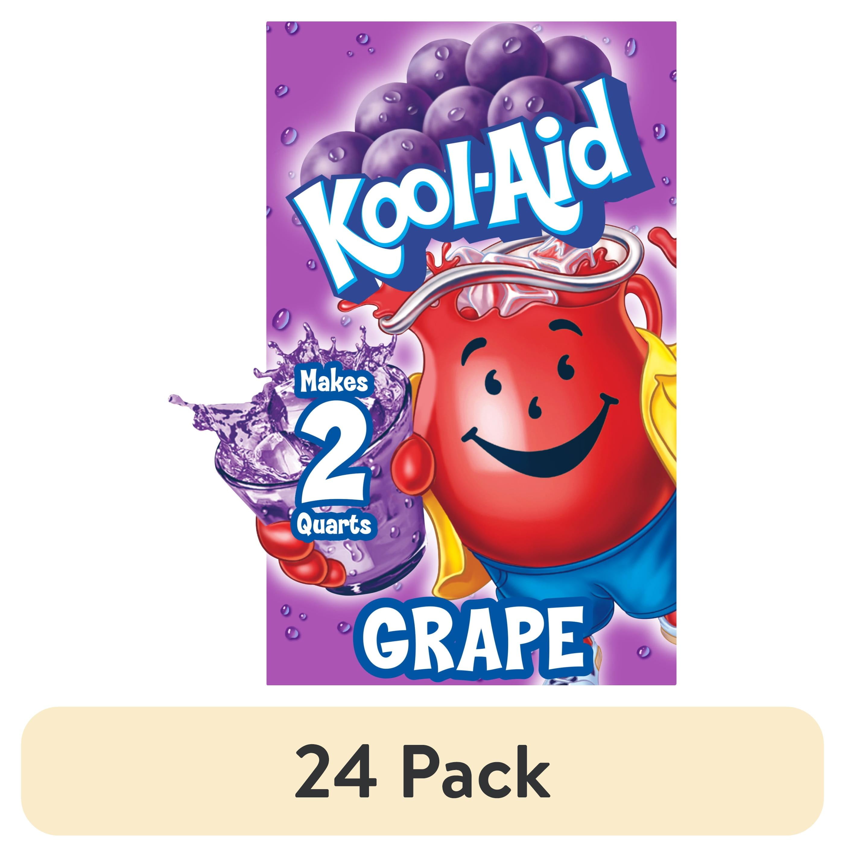 (24 pack) Kool-Aid Unsweetened Grape Artificially Flavored Powdered Drink Mix, 0.14 oz. Packet ...
