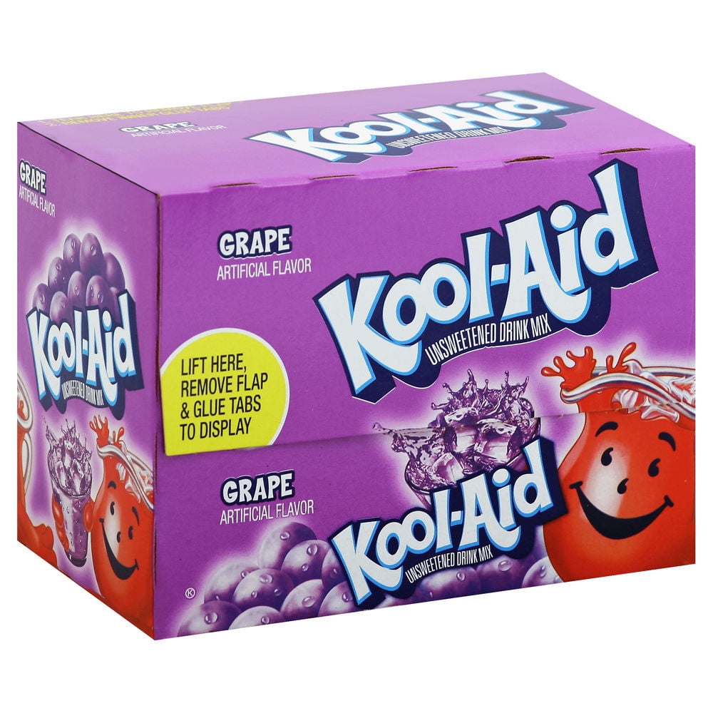 Kool-Aid Unsweetened Grape Powdered Drink Mix, 48 Packets, 0.14 oz ...