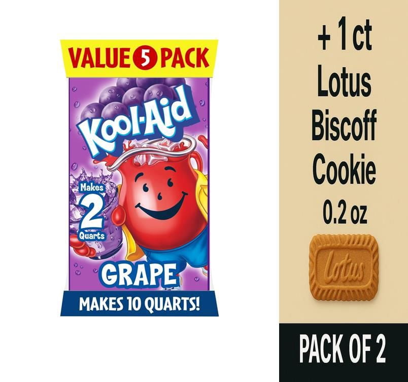 Kool-Aid Zero Sugar Grape Drink Mix Packet Value Pack 5 ct - Pack of 2 ...