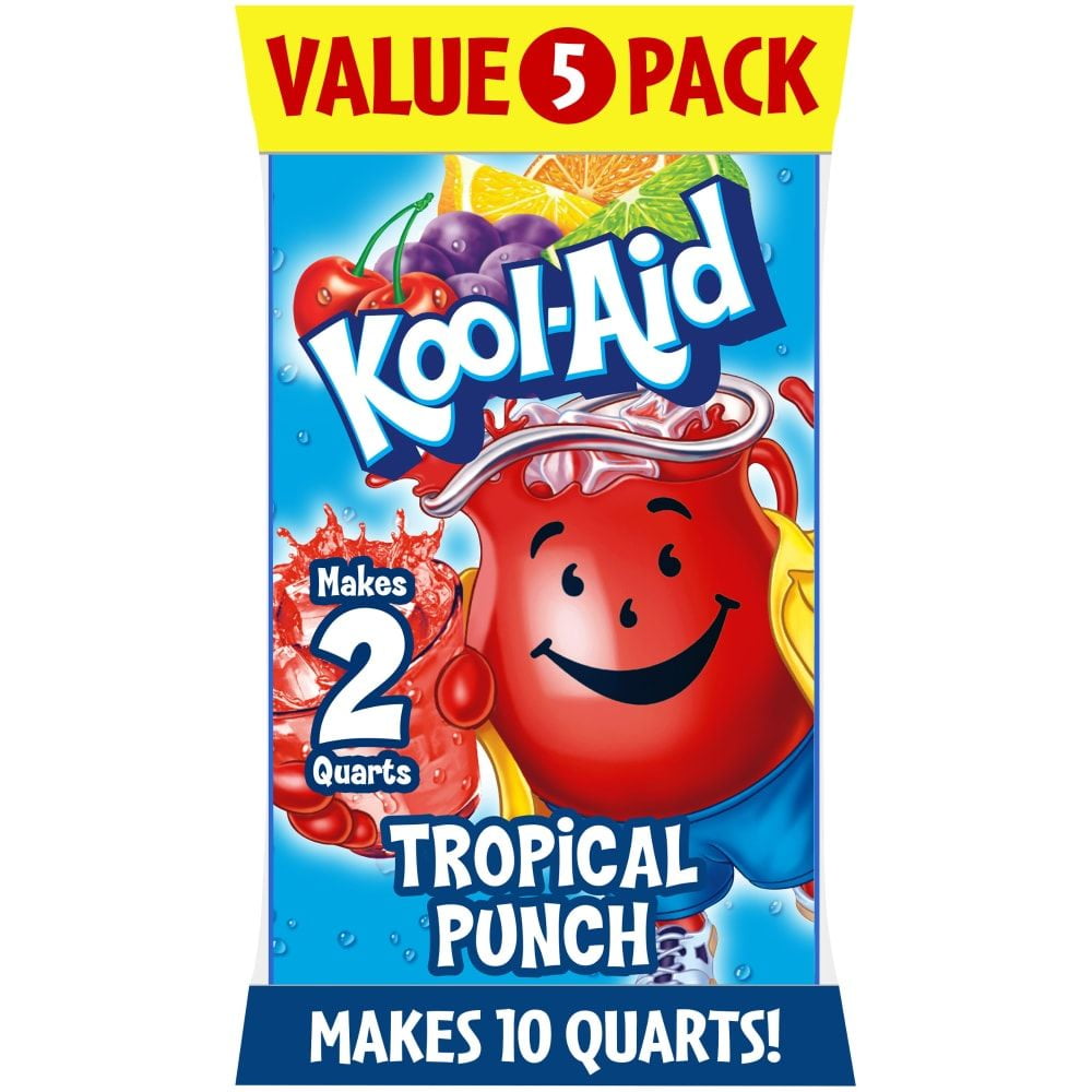 Kool-Aid Zero Sugar Tropical Punch Drink Mix Packet Value Pack 5 ...