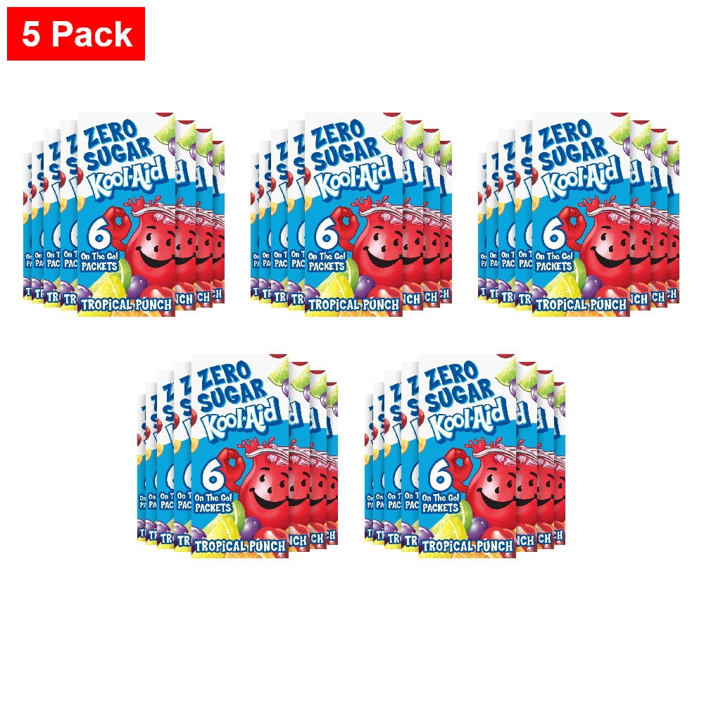 Kool-Aid Zero Sugar Tropical Punch Drink Mix Packets 0.37 oz - 5 Pack ...