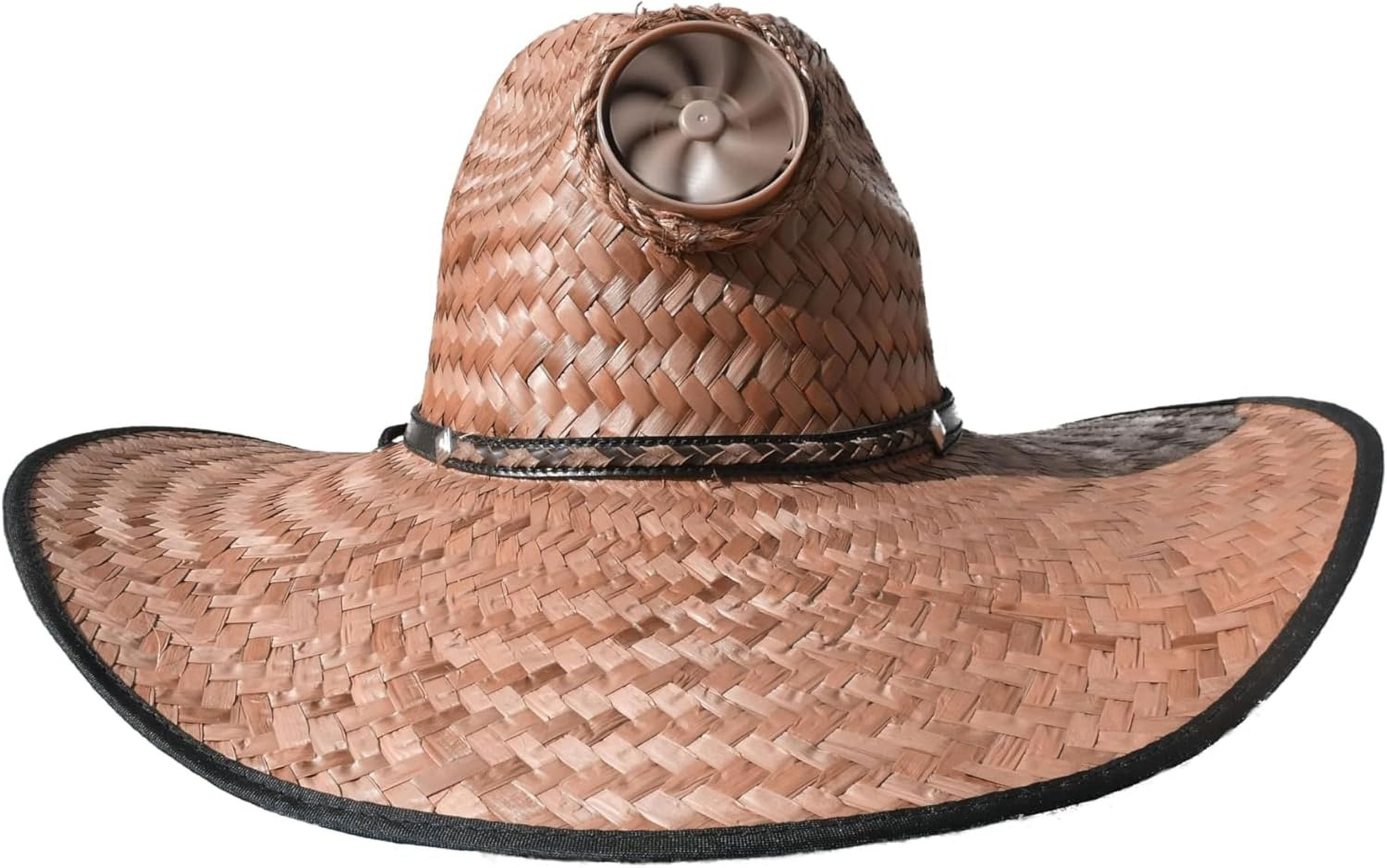 Kool Breeze Gentlemen's Black Under with Thin Band Solar Hat with Fan ...