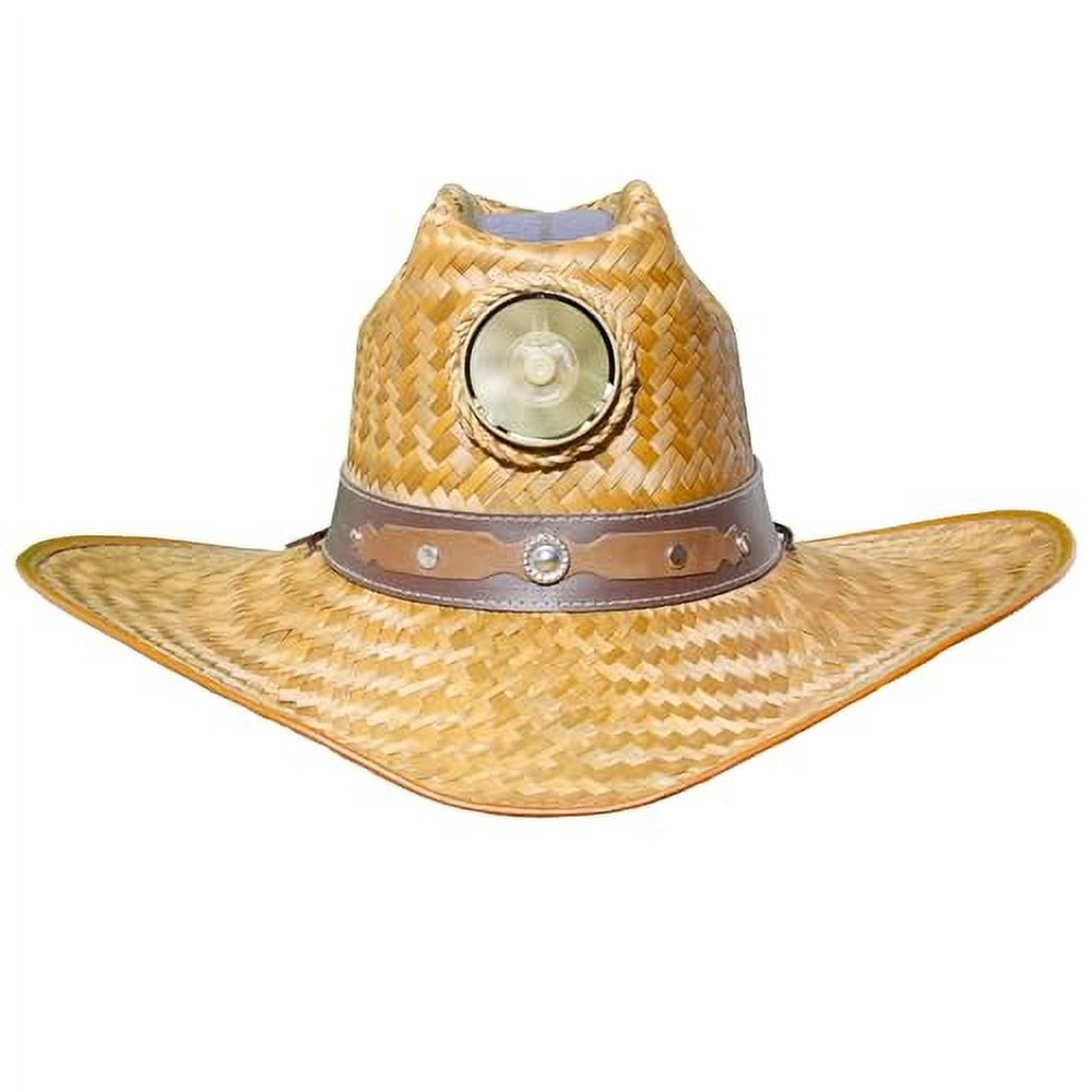 Kool Breeze Mens Cowboy with Band Solar Hat with Fan Built in - Solar ...