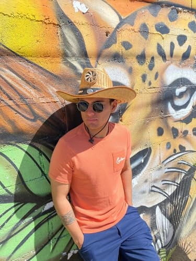 Kool Breeze Mens Cowboy with Solar Hat with Fan Built in - Solar Powered Fan Hat - Straw Hat ...