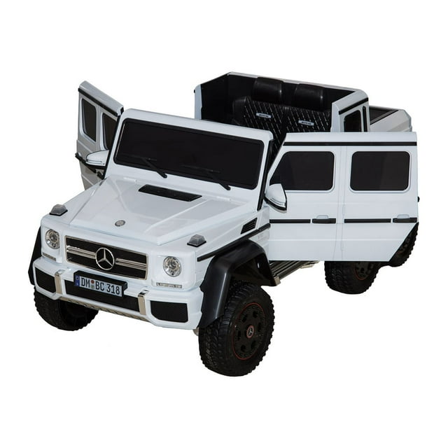 Kool Karz Mercedes Benz G63 AMG 6x6 12V Electric Ride On Toy Car, White ...