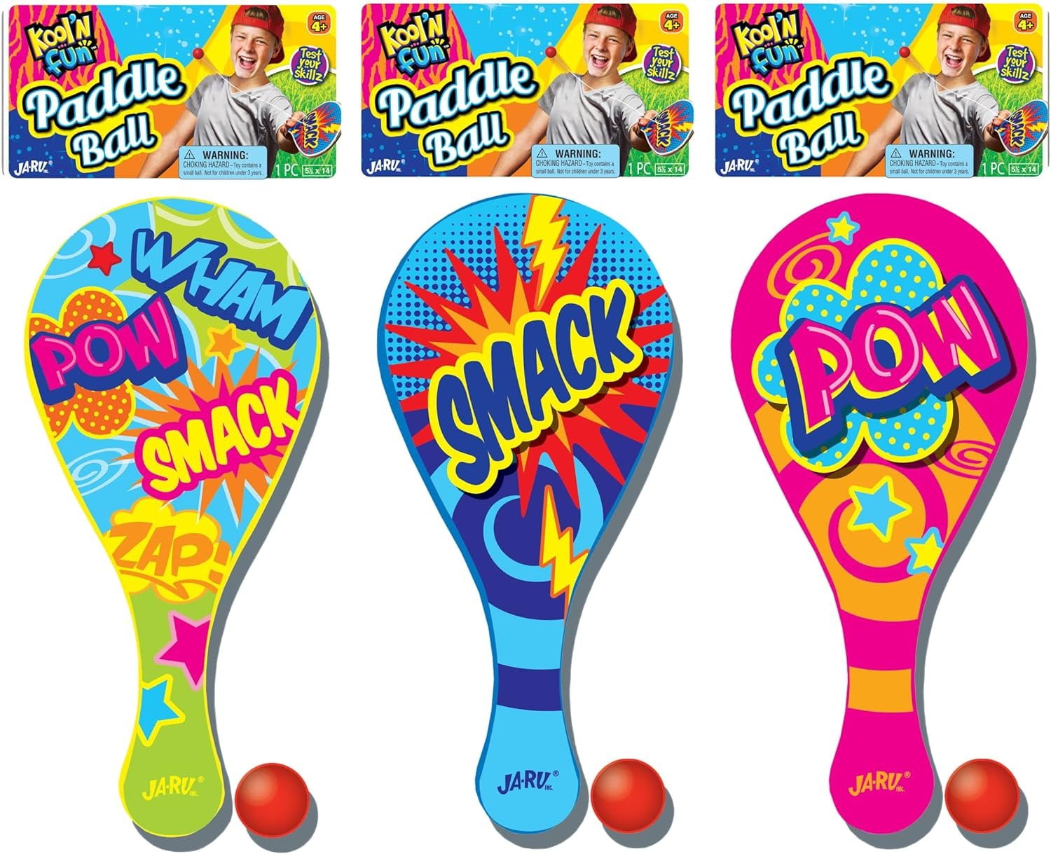 Kool N' Fun Plastic Paddle Ball w/ String Attached 1 Paddle by JARU ...