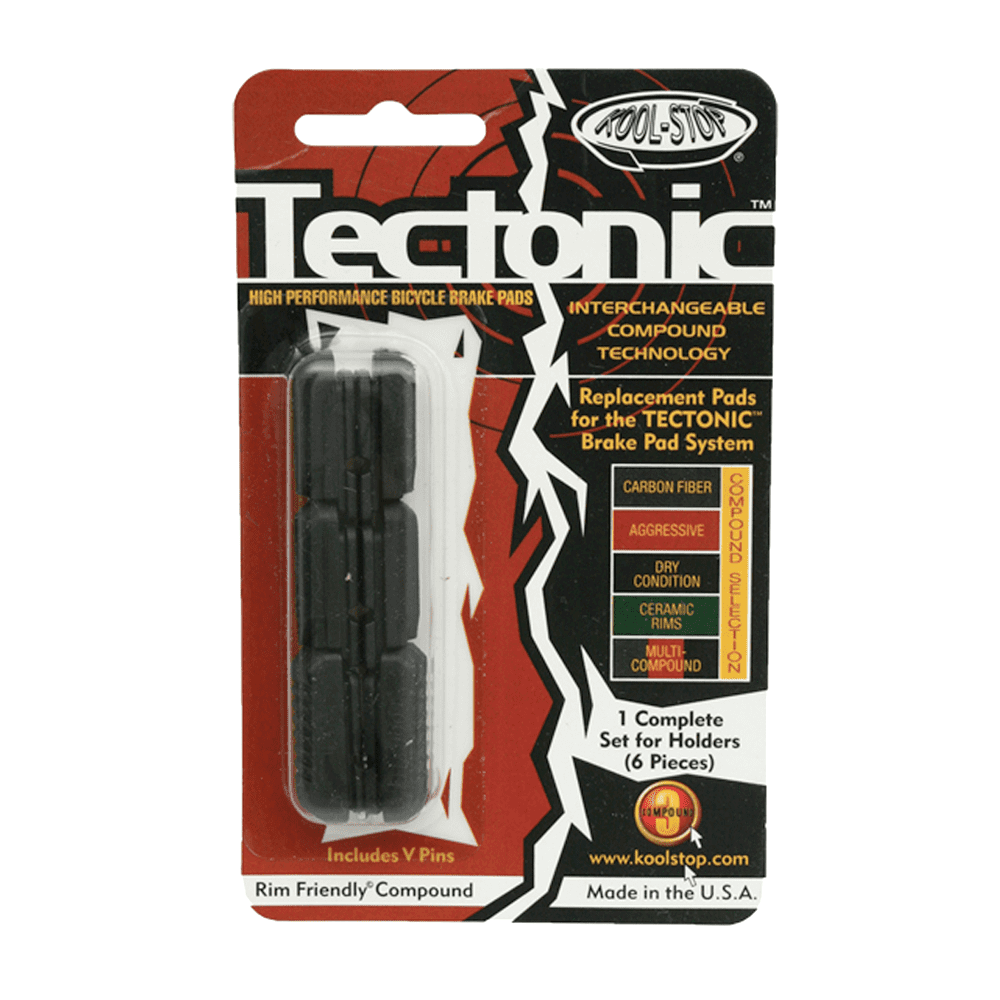 Kool Stop Tectonic Bicycle Brake Shoe Inserts (Black) - Walmart ...