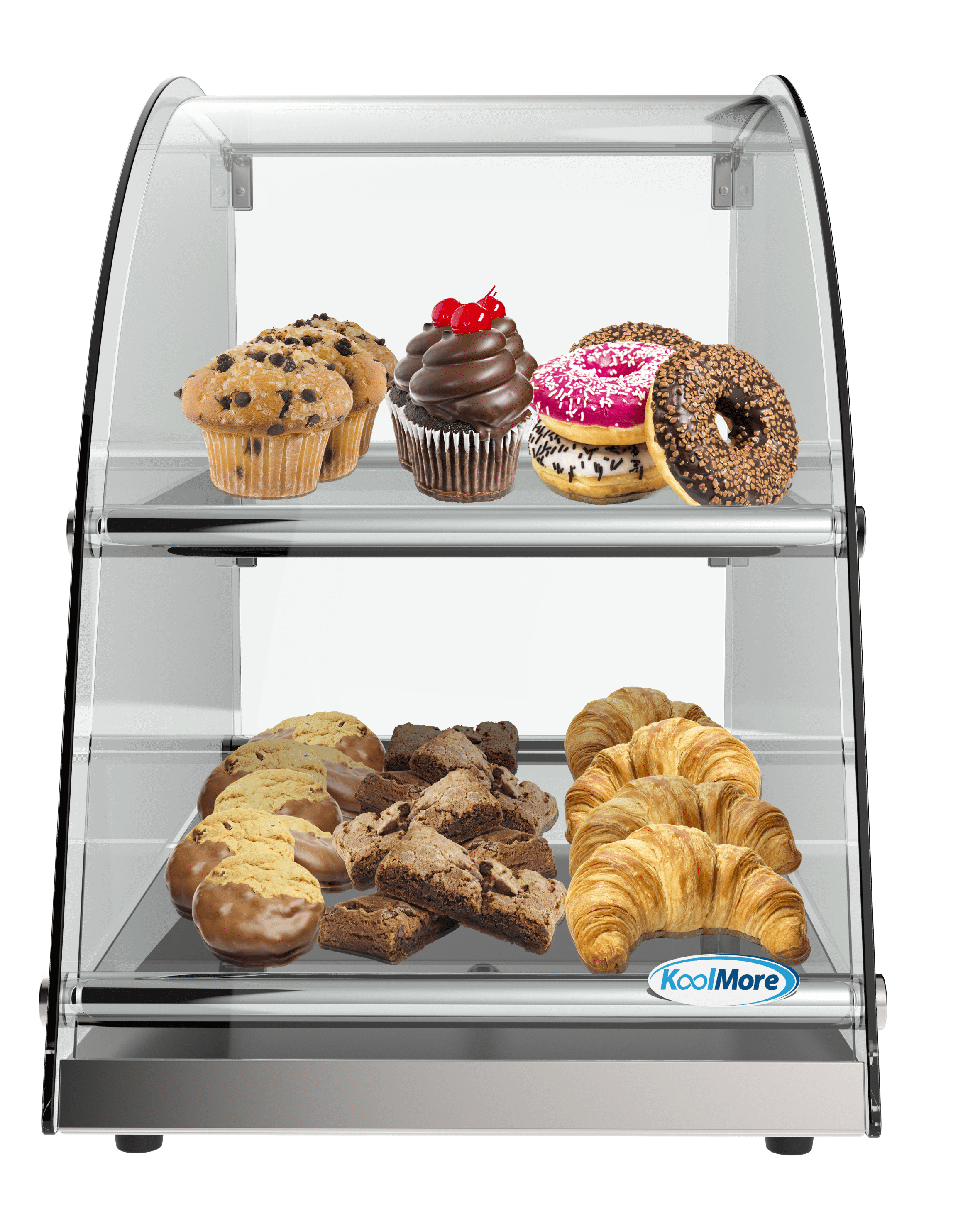 KoolMore 14 in. Commercial 2 Tier Bakery Display Case with Front Curved ...