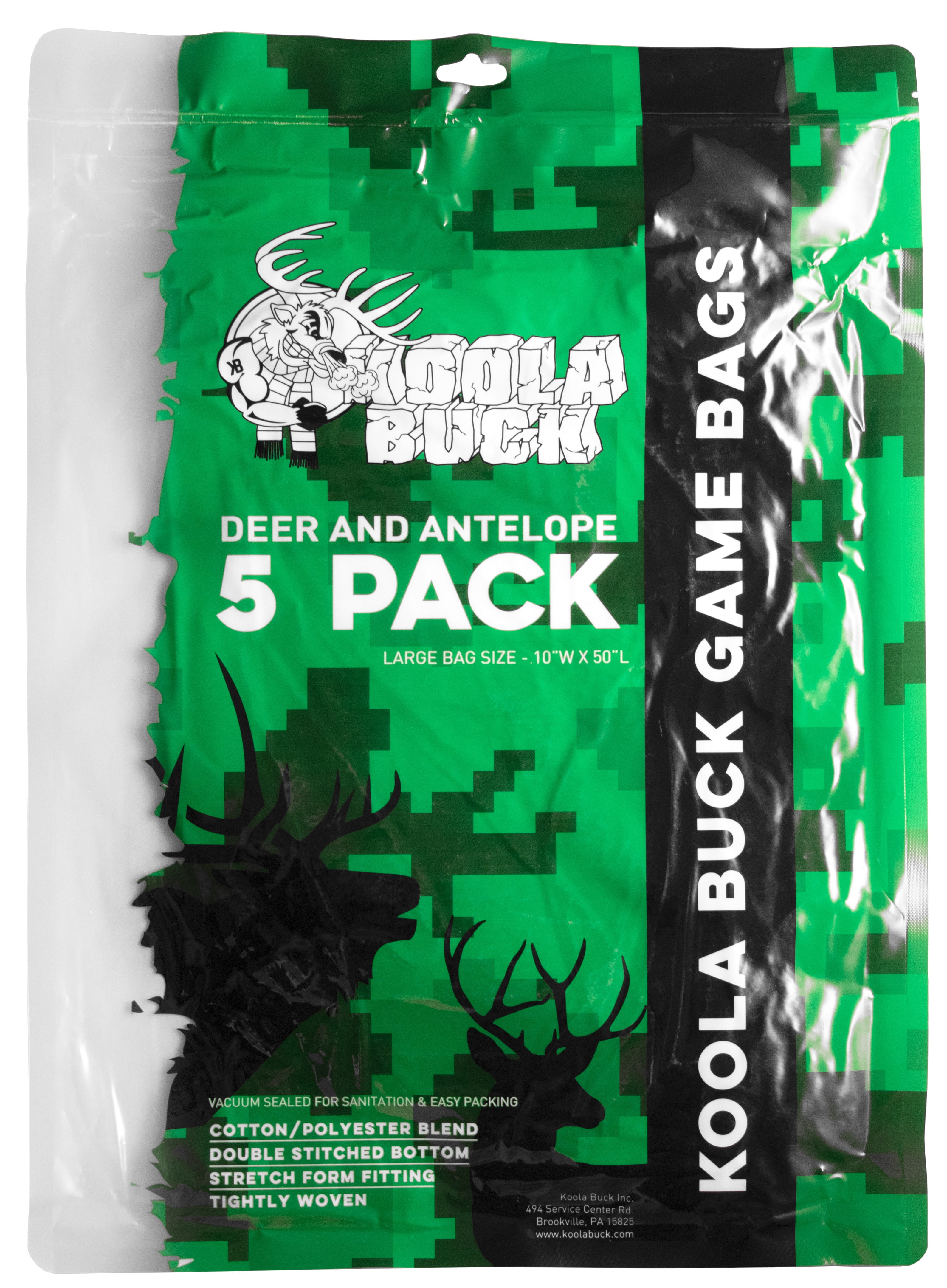 Koola Buck 5-Pack Reusable Hunting Game/Meat Bags Large Deer/Antelope ...