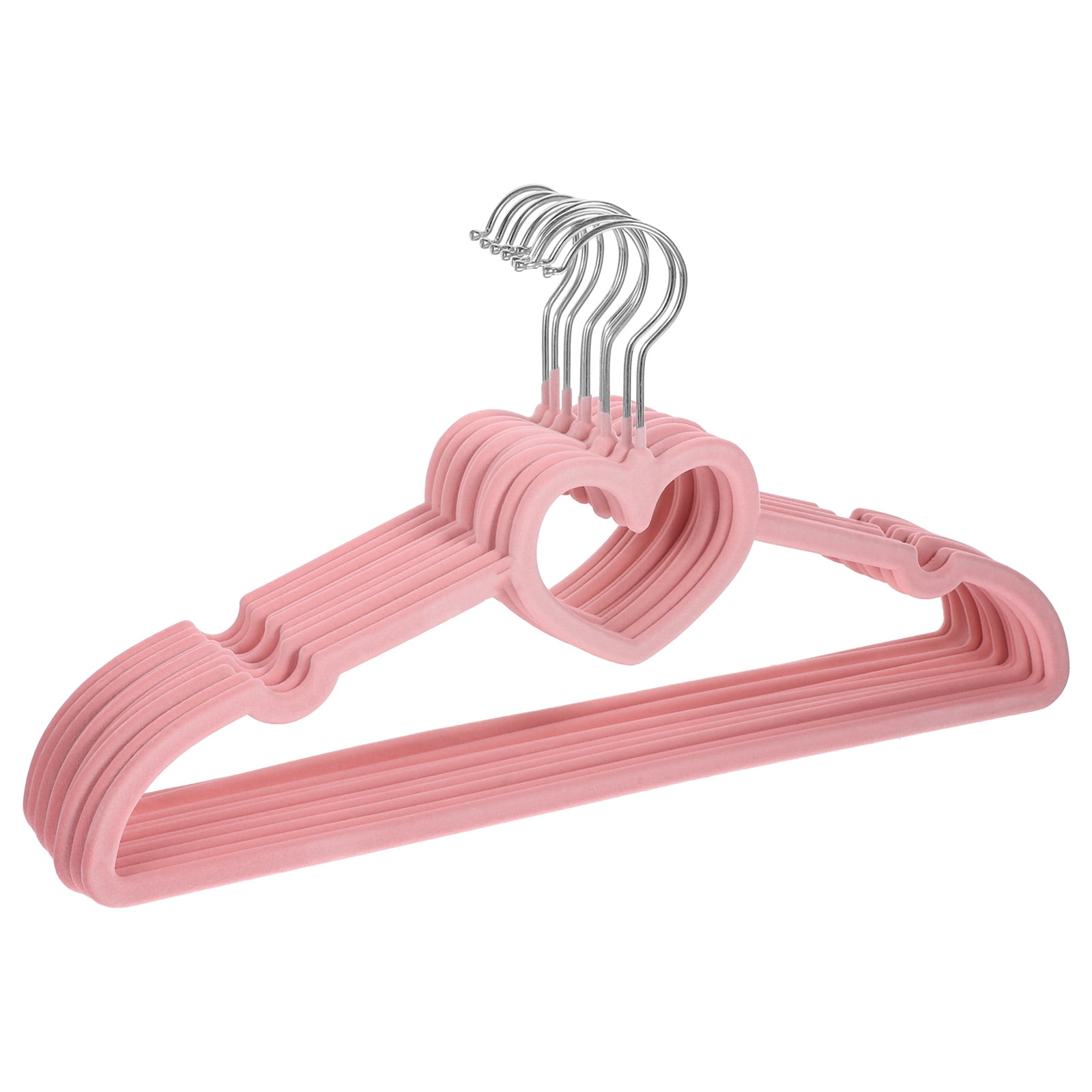 Koolleo 10 pcs Heart Shaped Plastic Hangers Clothes Hangers with 360 ...