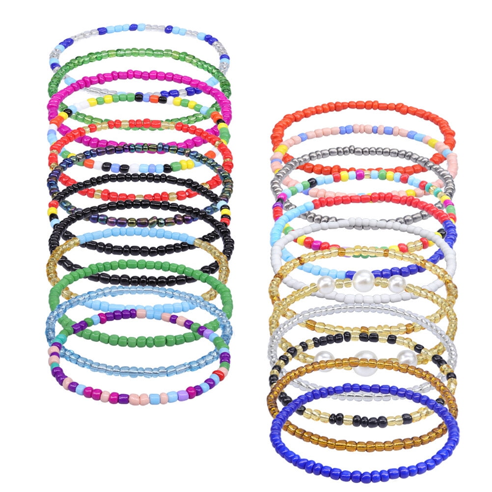 Koolleo 24pcs Beaded Ankle Chain Bohemian Style Anklet Foot Chain ...