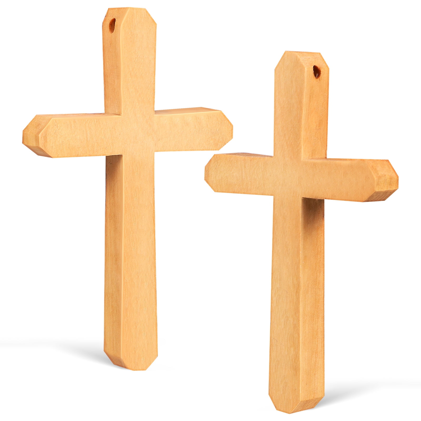 Koolleo 2pcs Wood Crucifix Handheld Wooden Cross Christian Prayer Cross ...