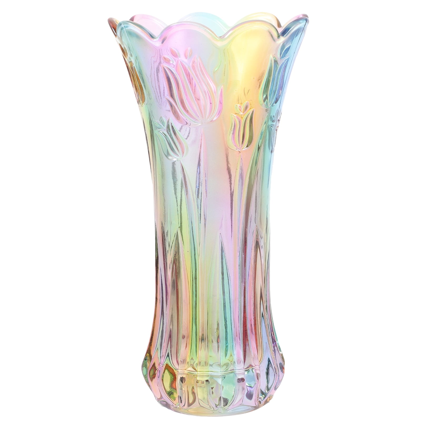 Koolleo Colored Glass Vase Desktop Simple Vase Decor Flower Vase Flower ...