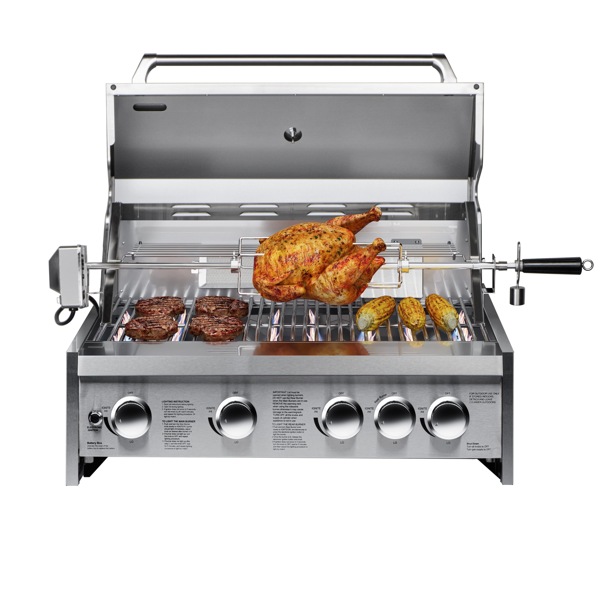 Koolmore Stainless Steel Silver Liquid Propane Gas Grill - Walmart.com