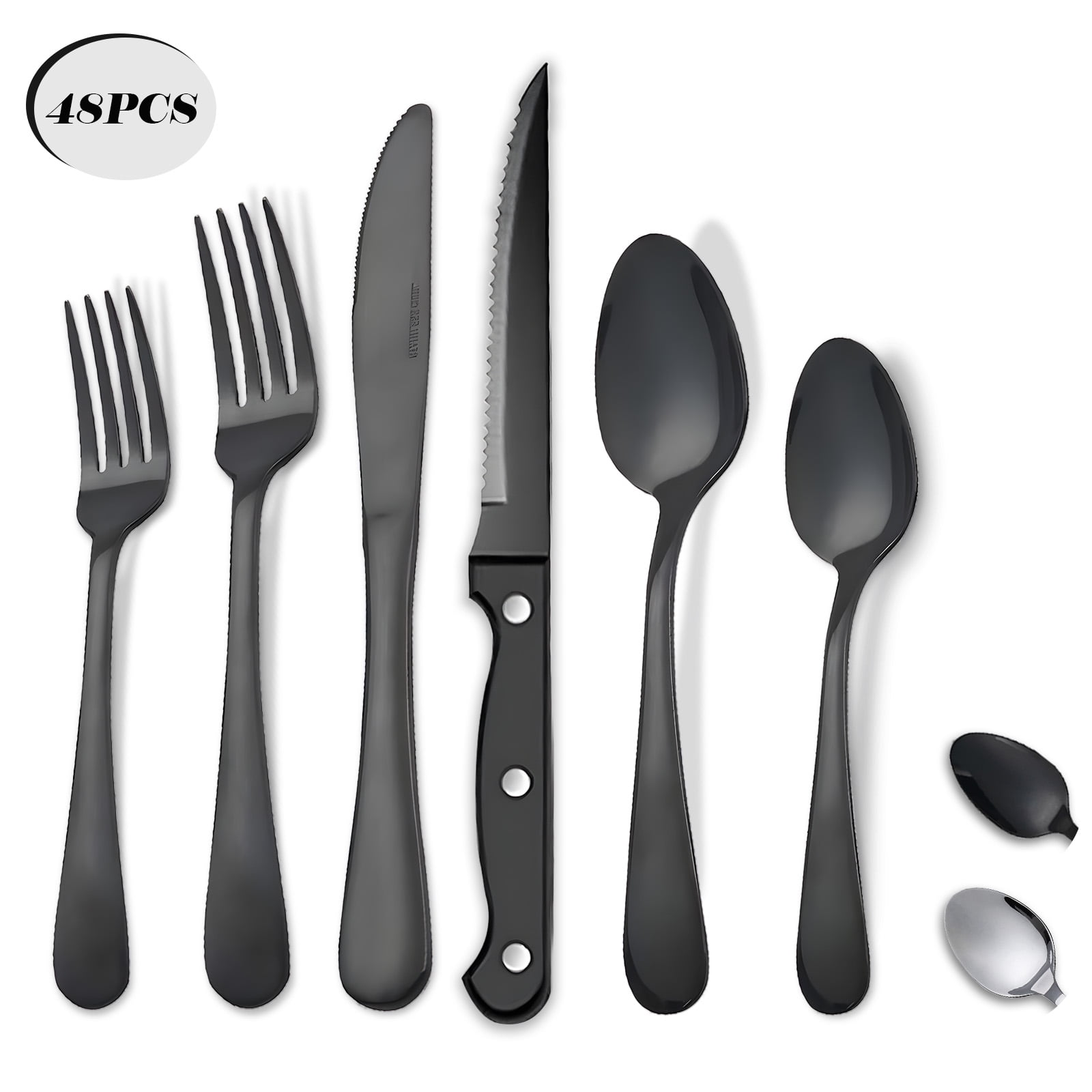 Koomade 48 Pieces Flatware Set For 8, with Steak Knives, Stainless ...