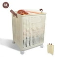 Koomade Large Foldable Wheeled Laundry Hamper with Handles and ...