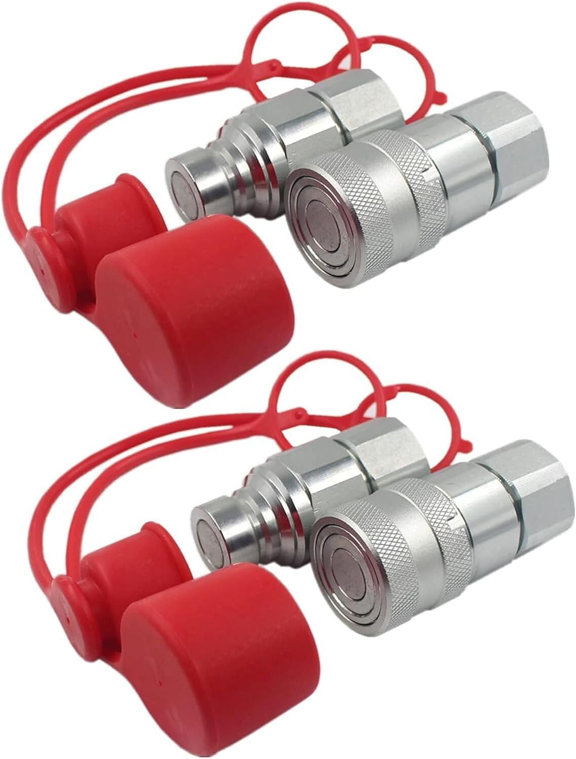 Koomaha 2 Sets 1/2 NPT Flat Face Hydraulic Quick Connect Couplers for ...