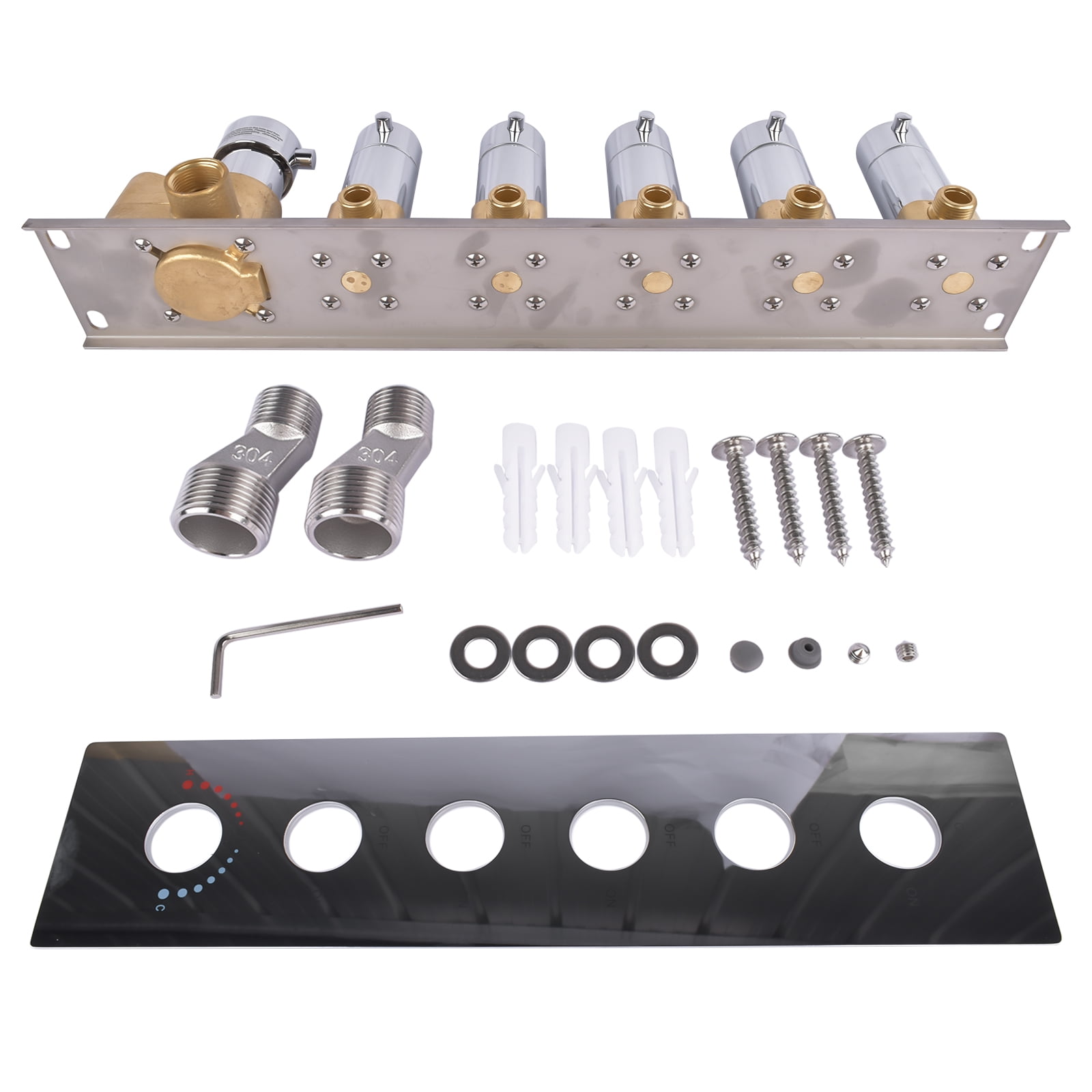 Koomaha 5 Way Shower Diverter Valve Thermostatic Mixer Valve Outlet ...