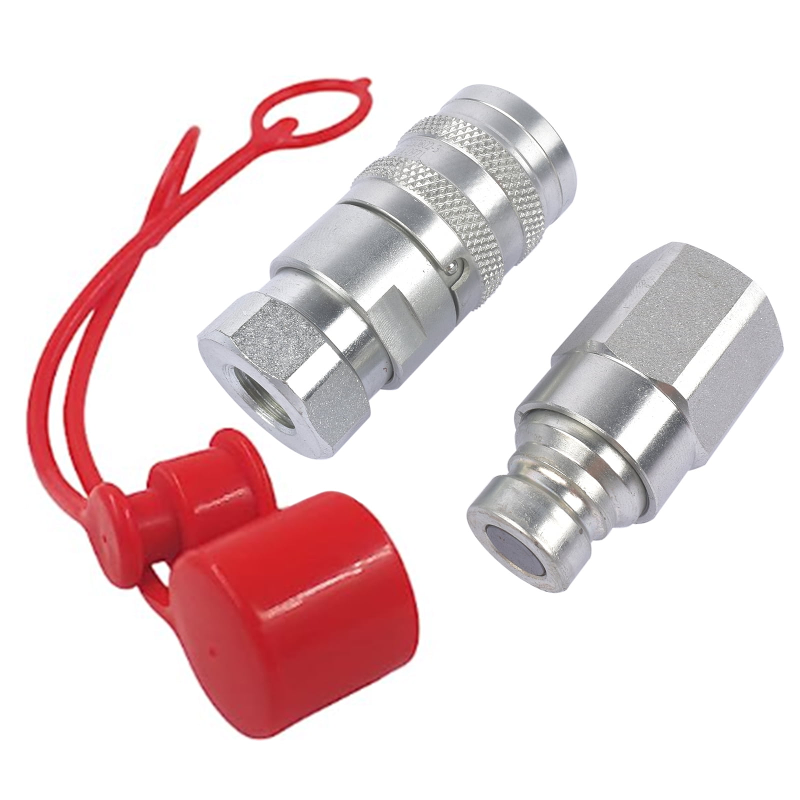Koomaha Flat Face Hydraulic Quick Connect Disconnect Coupler Set 1/4 ...