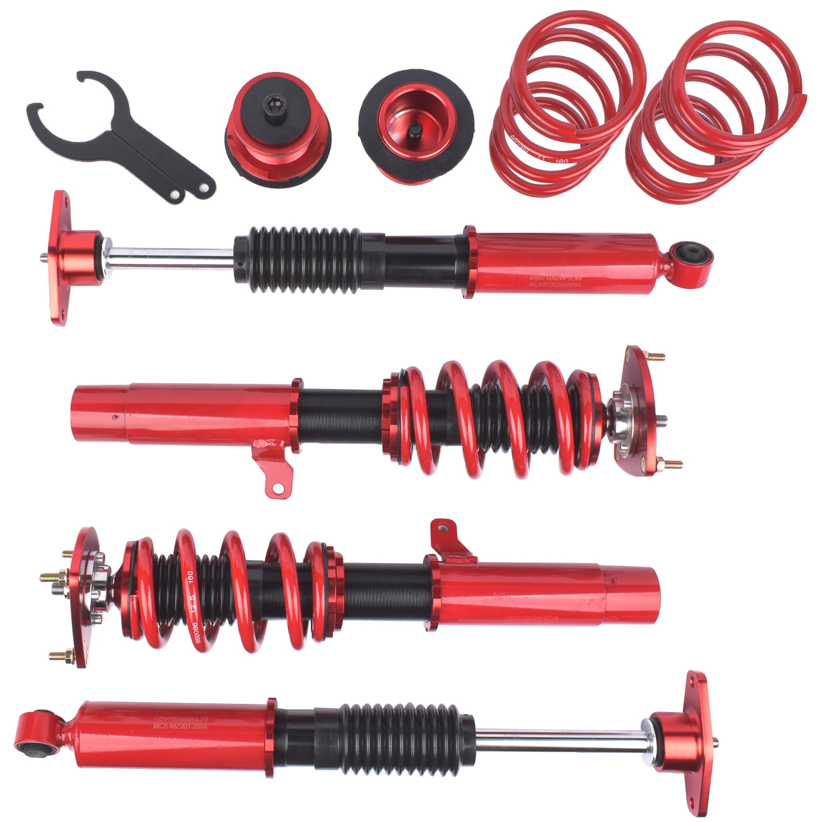 Koomaha Set of 4 Full Coilover Suspension Shocks Front + Rear for Mazda ...