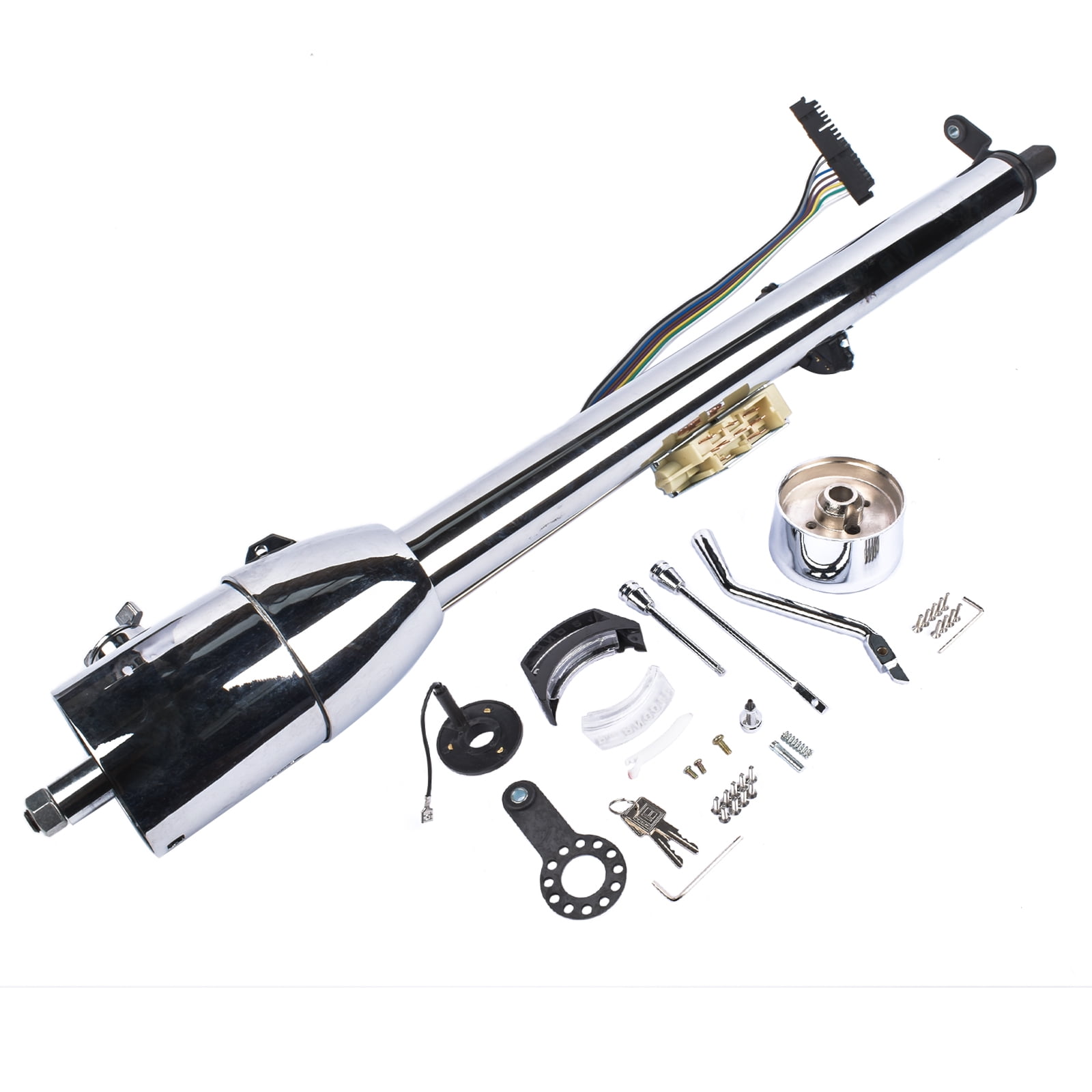 Koomaha Universal 32" Chrome Stainless Tilt Steering Column with Key ...