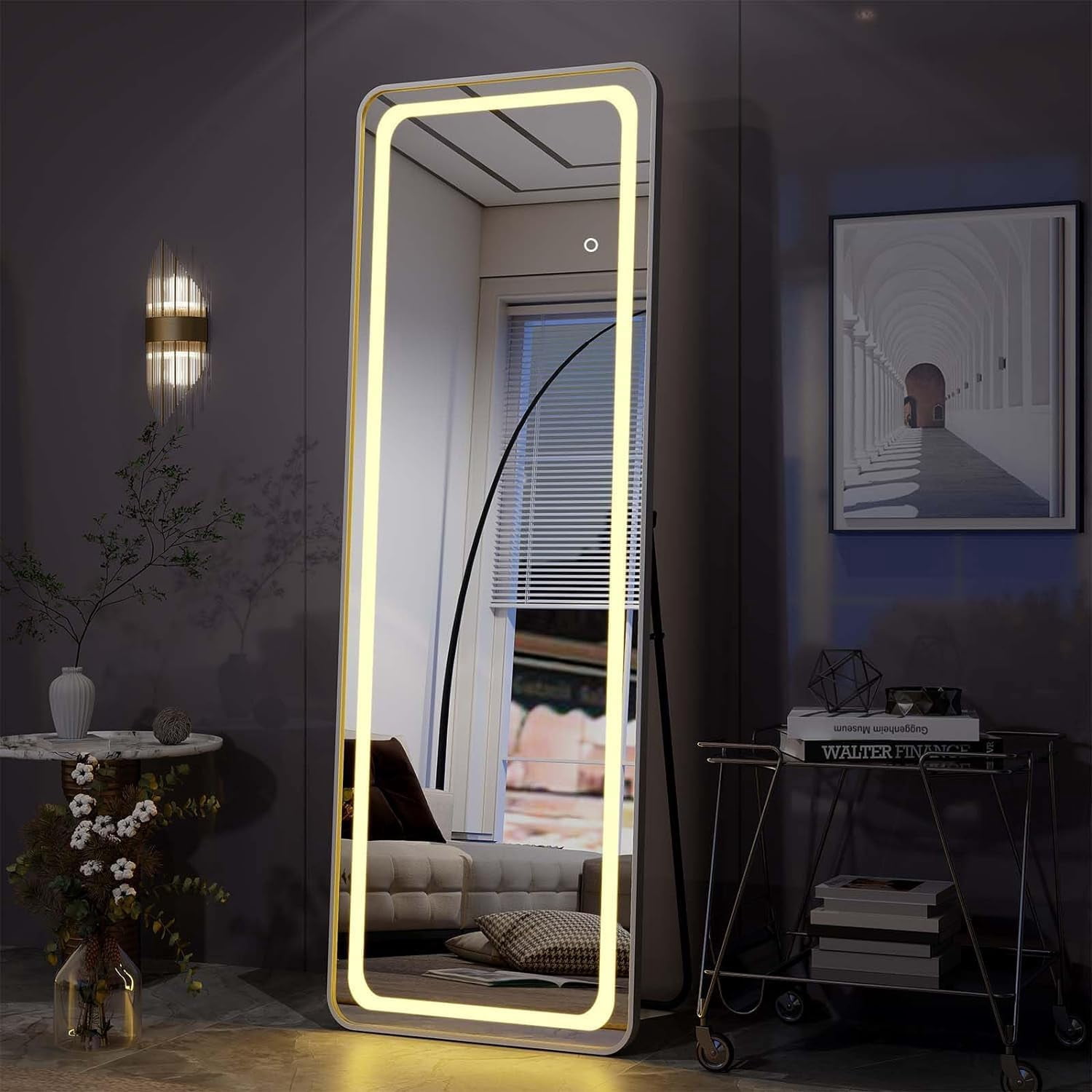 Koonmi Full Length Mirror with Light, 16" x 60" Rectangular LED Full ...