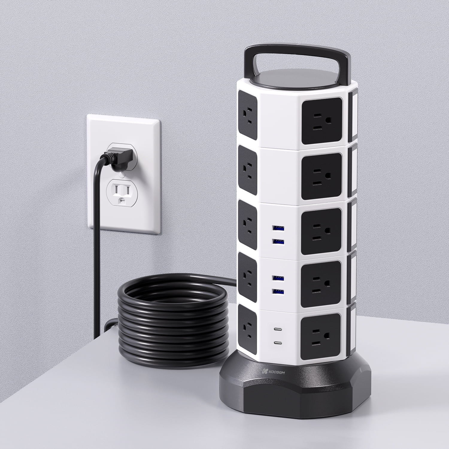 Koosom 26 Outlet Surge Protector Kit with Built-In USB Ports, 5 Layers ...