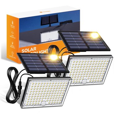 TORCHSTAR 2Pack 58 LED Solar Motion Lights, Dusk to Dawn Wireless Solar ...