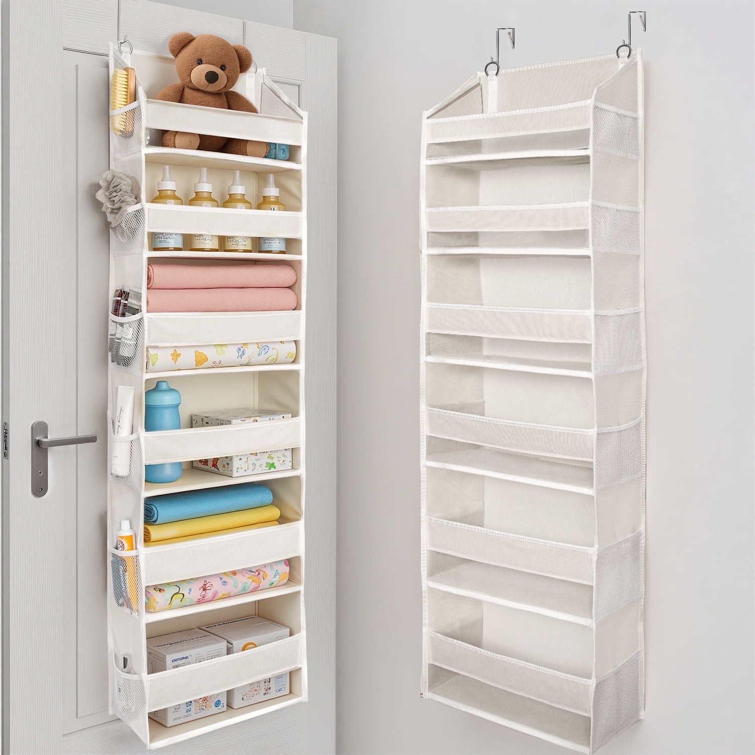 Koosom Over-the-Door-Organizer 6-Tier 6-Pocket Hanging Organizer, Beige ...