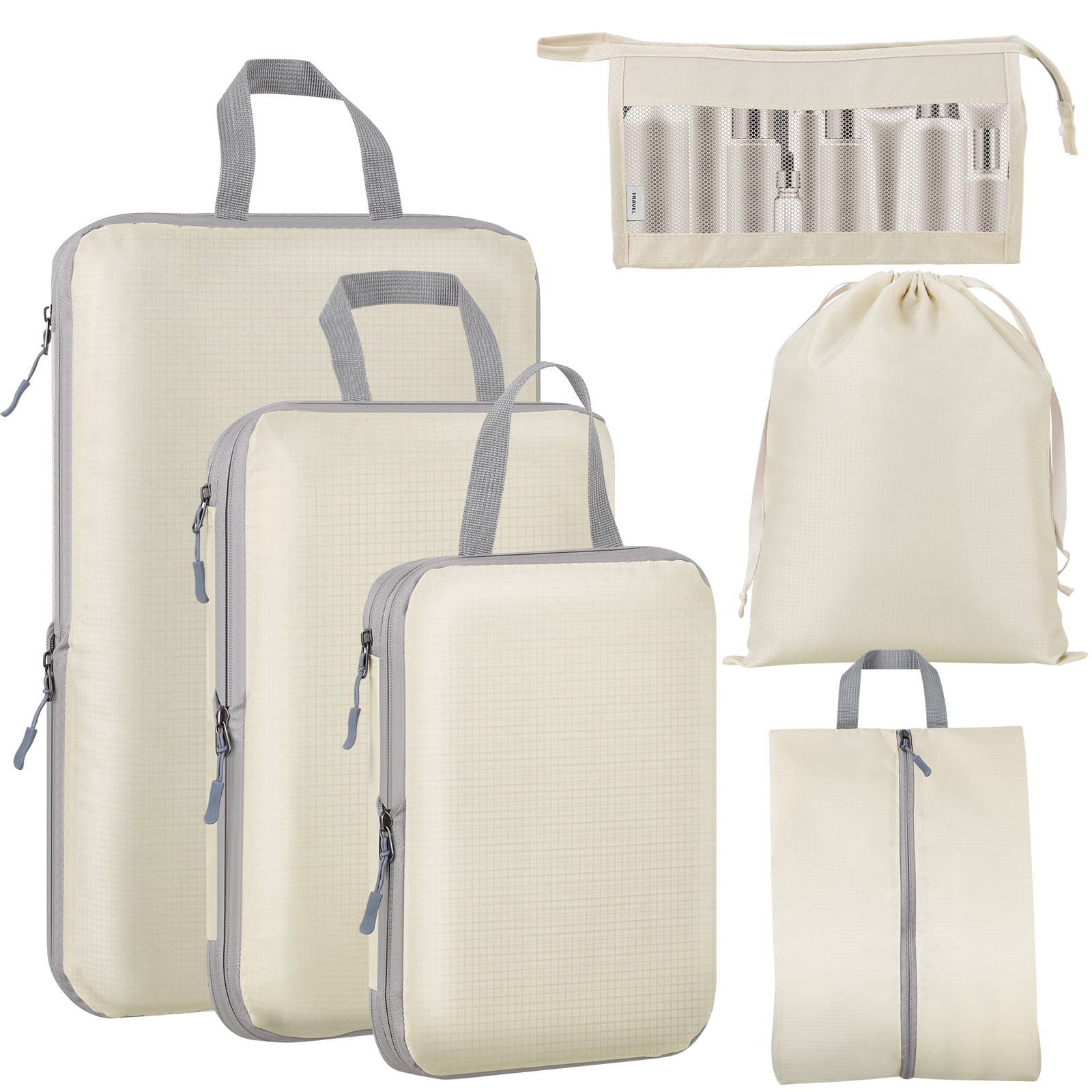 Koovon Ultralight Compression Packing Cubes, 6 Set Luggage Organizers ...