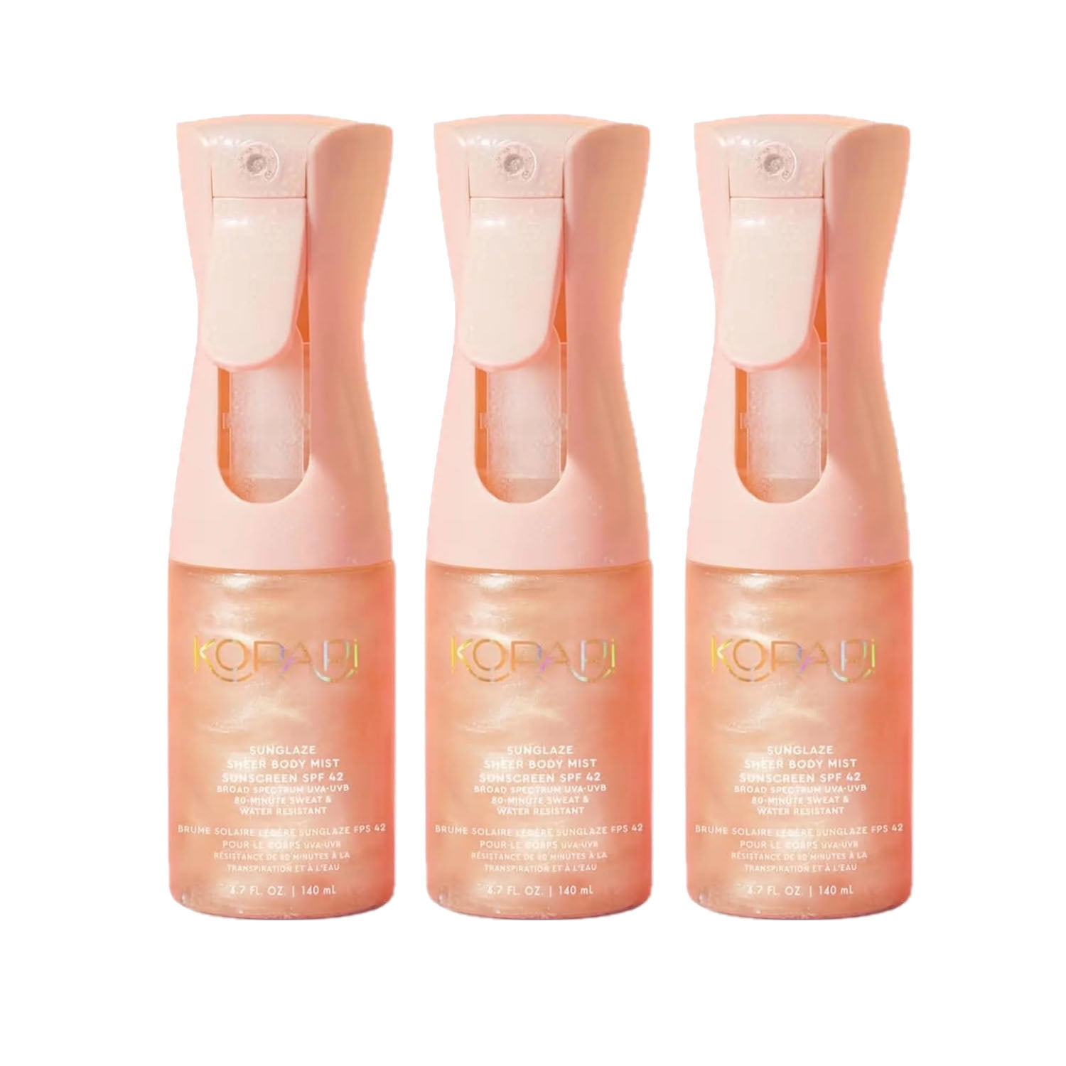 Kopari. Rose Gold Sunglaze Sheer Body Mist Sunscreen SPF 42, Infused ...