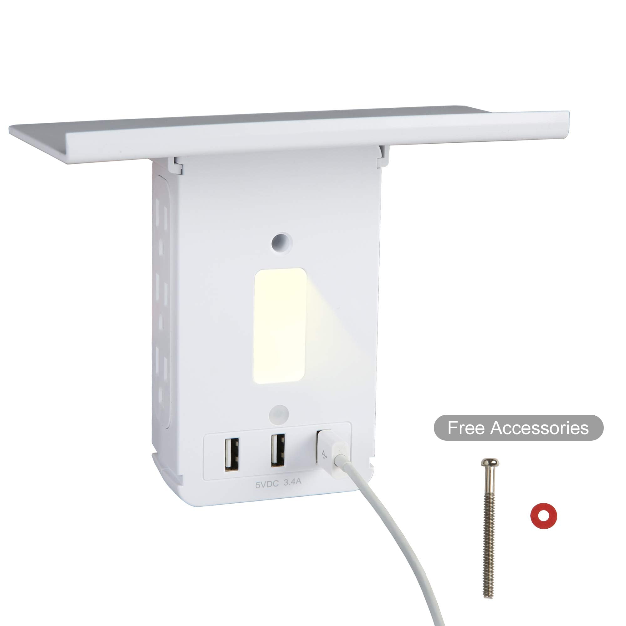 Kopeak Wall Outlet Extender with USB, 6 Outlet & 3 USB Surge Protector ...