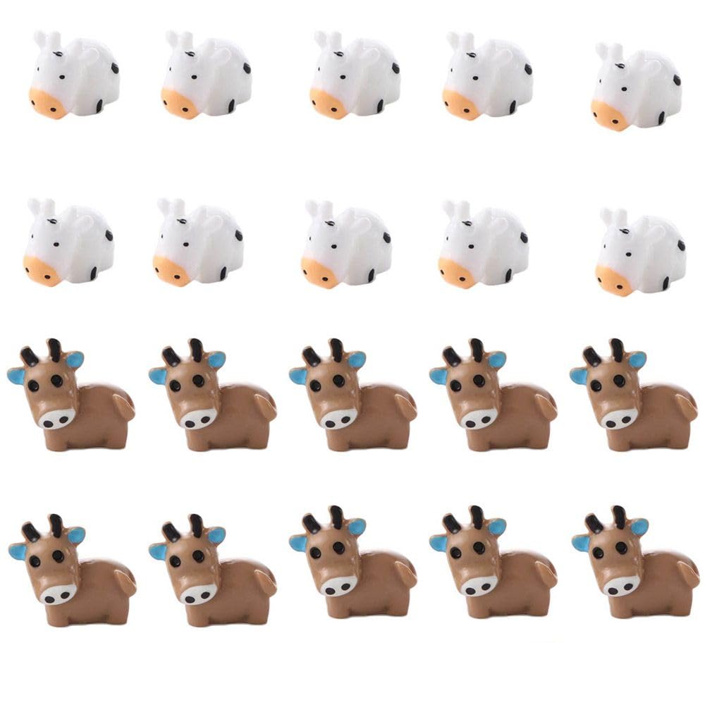 Kopida Mini Cow Figurines Micro Landscape 20Pcs Cute Cartoon Mini Cow ...