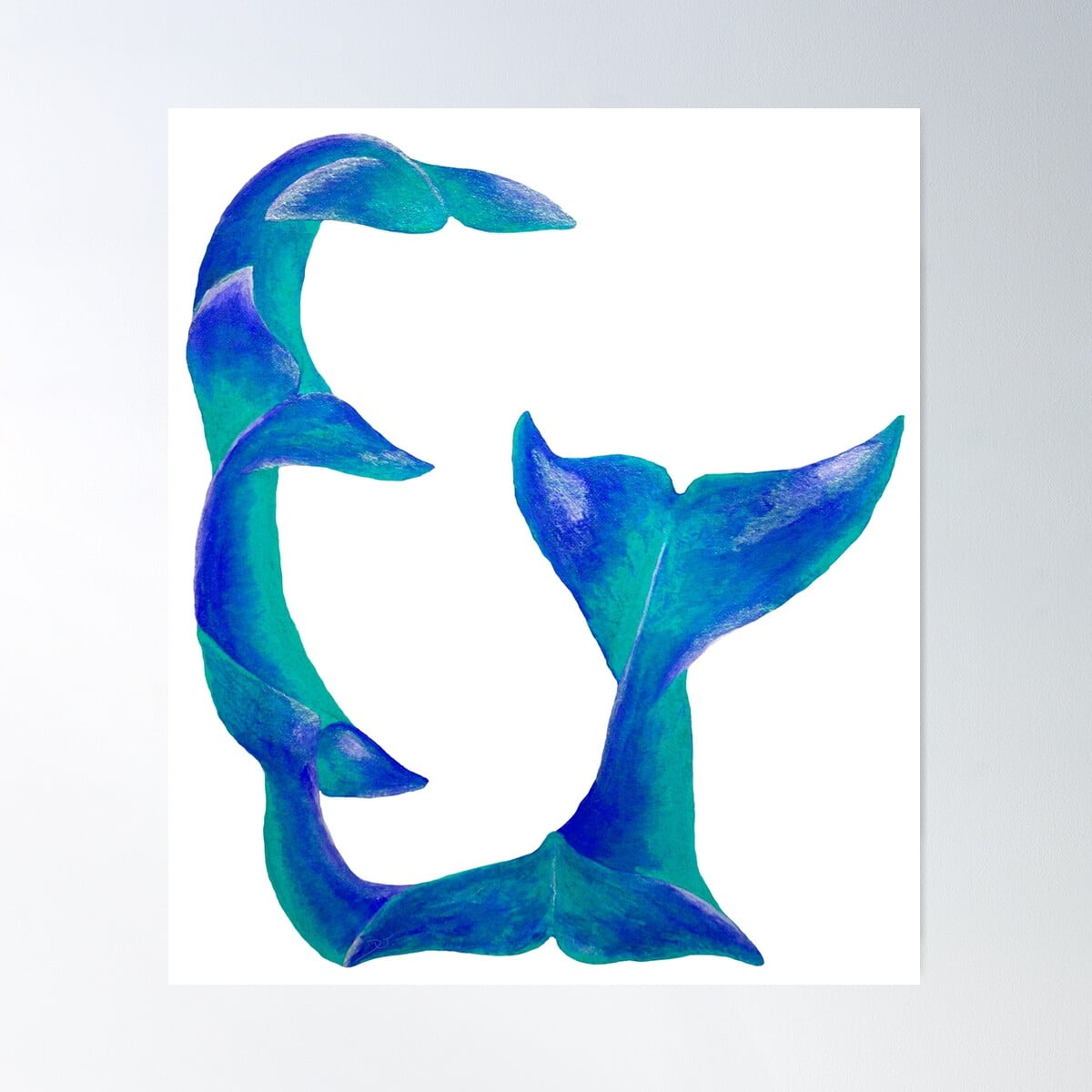 Kopie Von Whaletail / Fluke Version 2 (Turquoise) Poster Wall Art ...