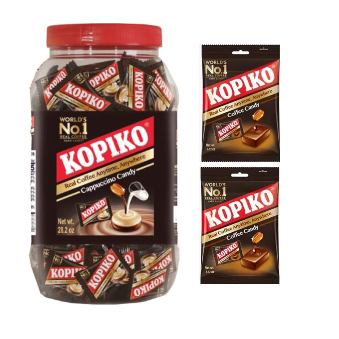 Kopiko Cappuccino Candy, In Jar 28.2oz, (Pack of 1), with Kopiko Coffee ...