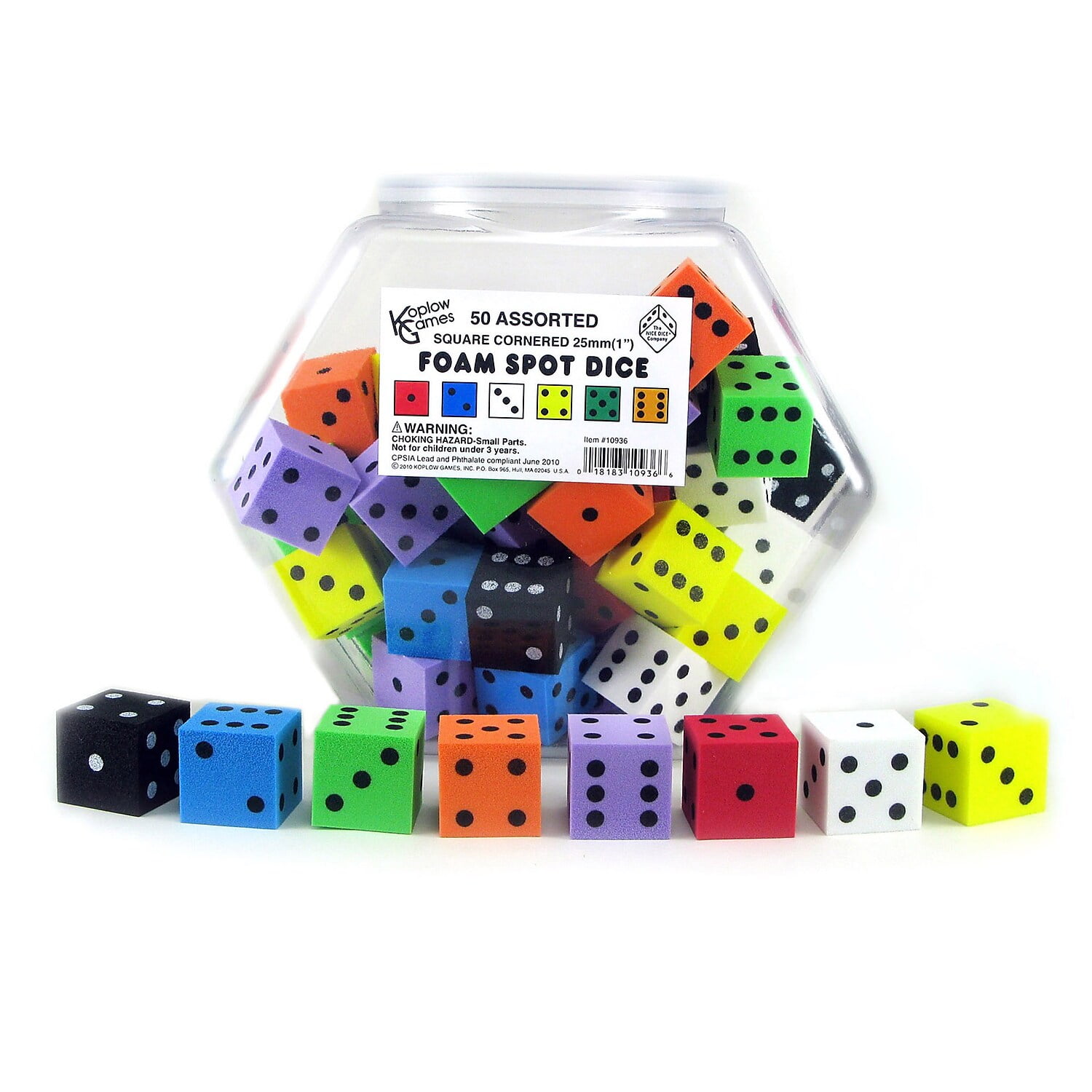Koplow Games Foam Spot Dice, 1", Tub of 50 - Walmart.com